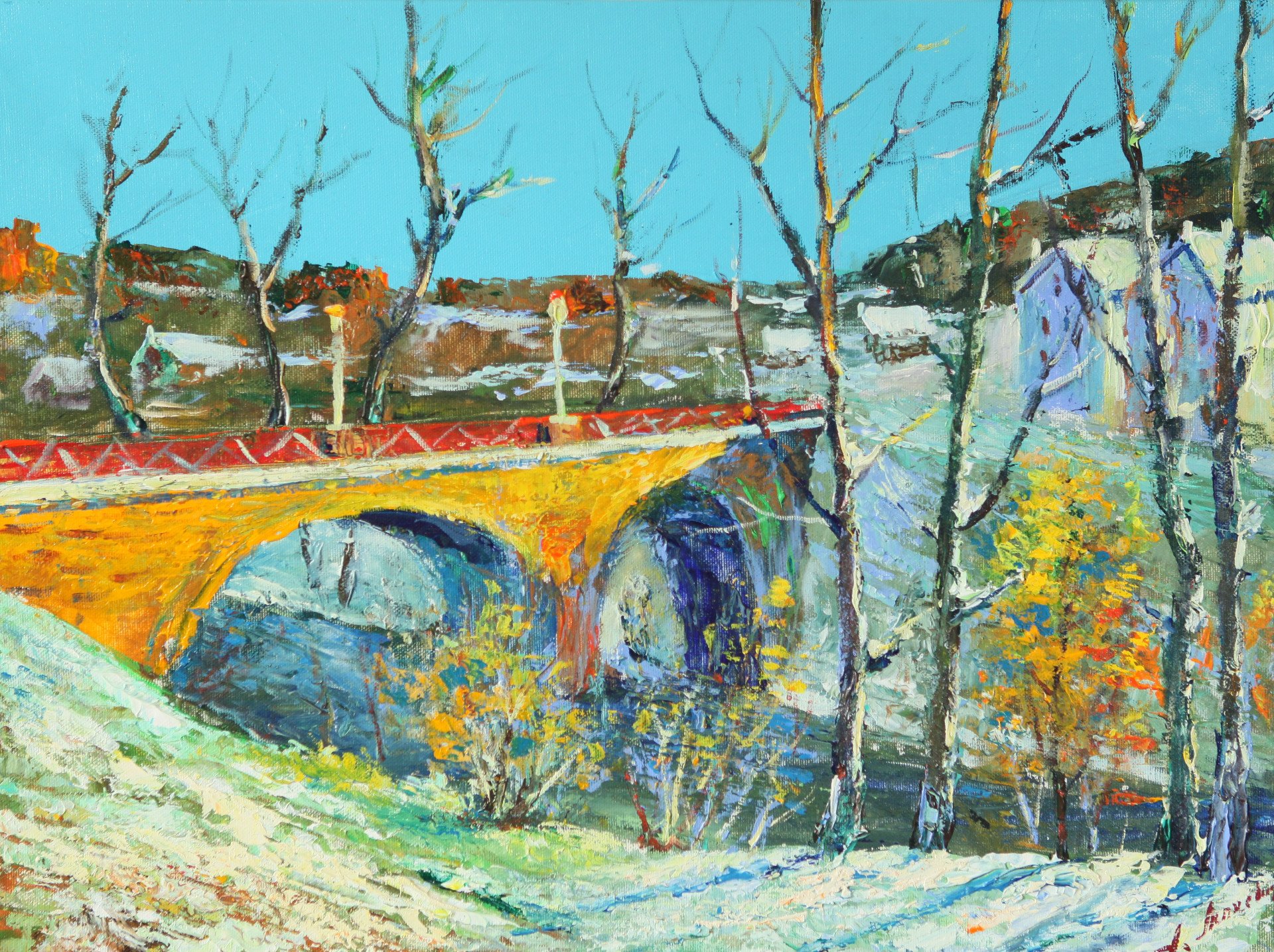 Winter. France Painting by Alexander Jose - Jose Art Gallery