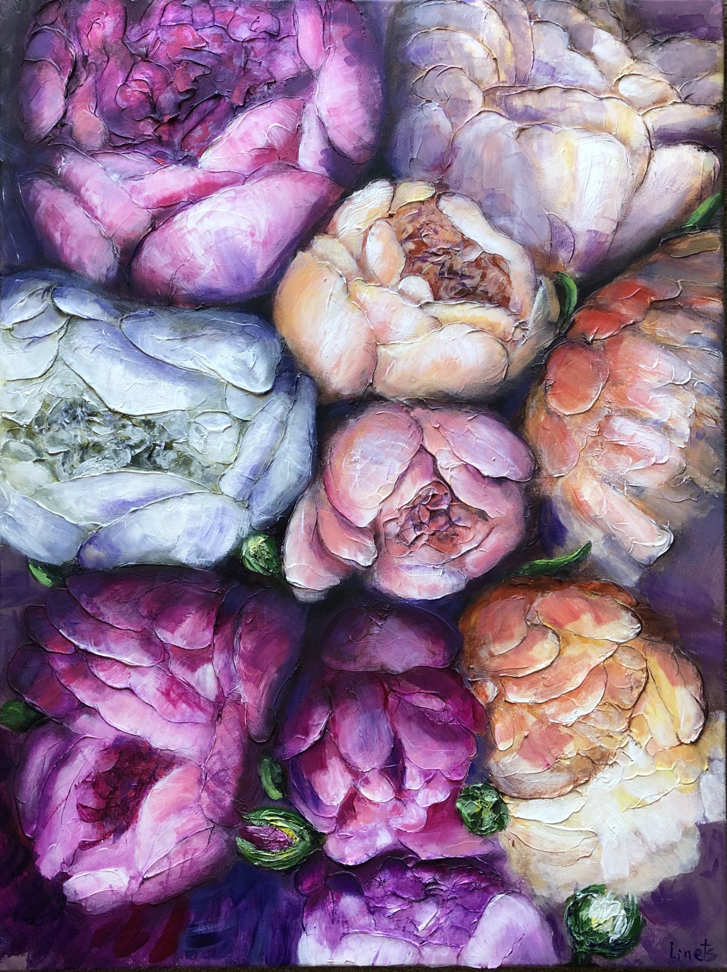 Peonies Painting by Daria Chaika - Jose Art Gallery