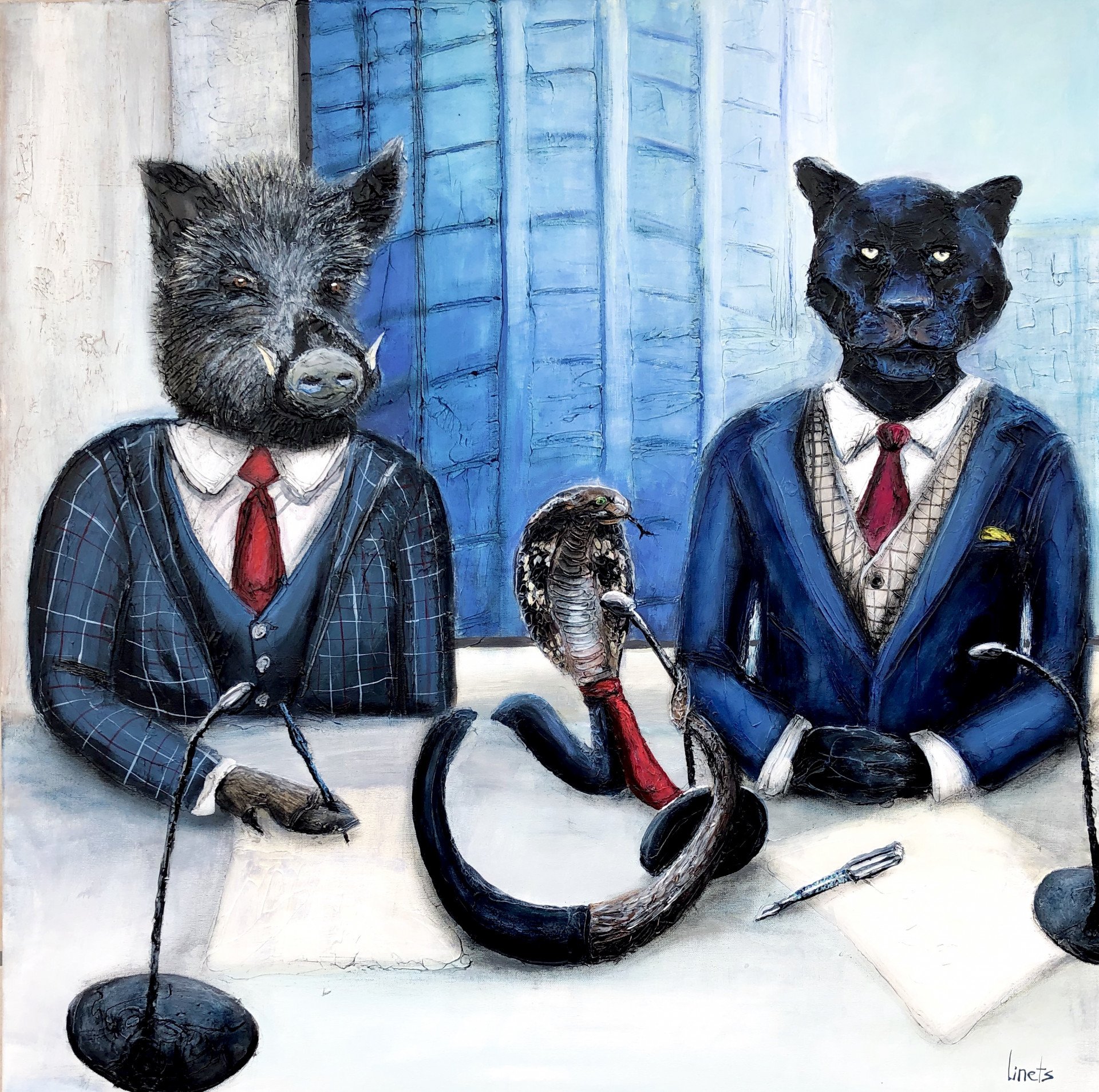 Conference Painting by Daria Chaika - Jose Art Gallery