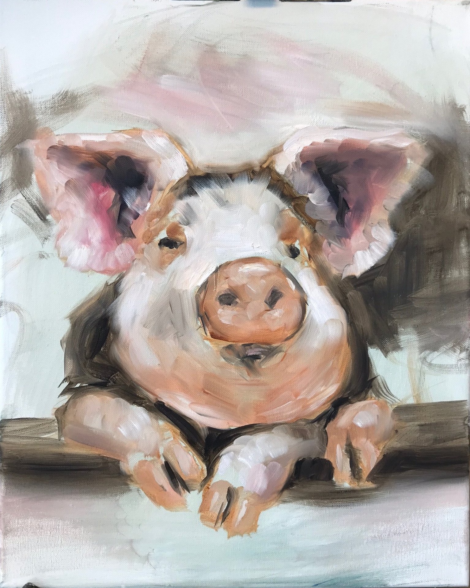 Ce petit cochon Peinture de Heather Olsen - Jose Art Gallery