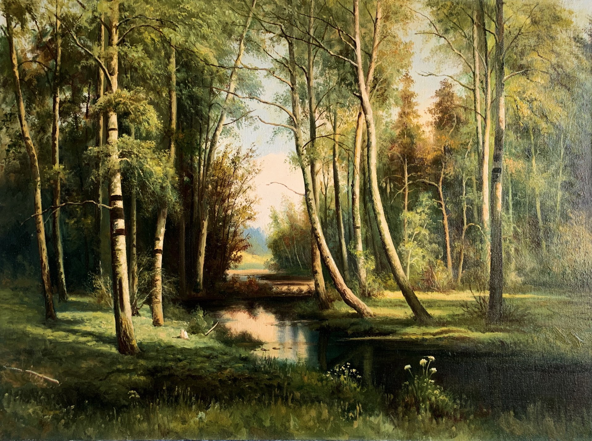 Birch grove Painting by Ihor Kozak - Jose Art Gallery
