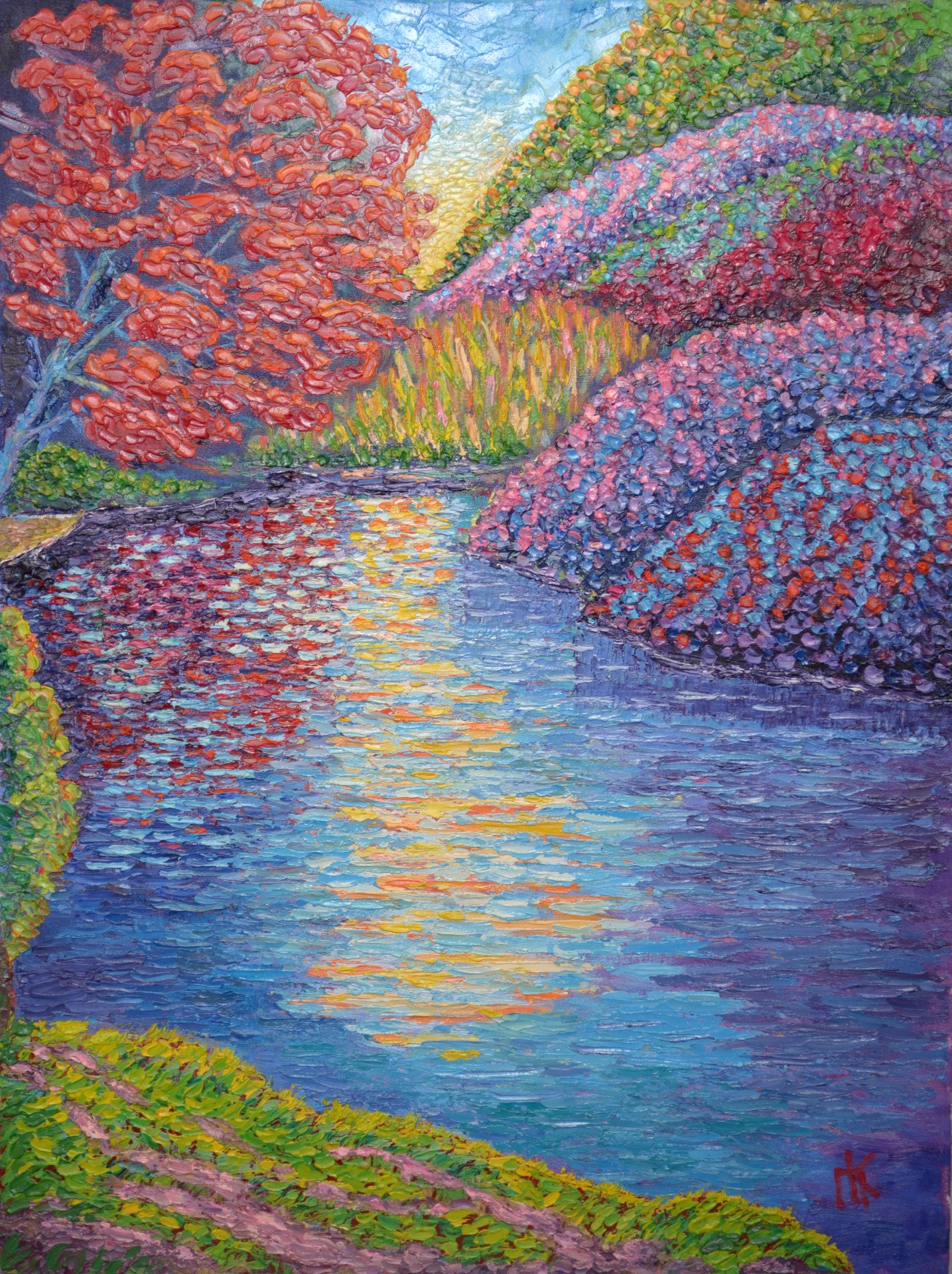 Mysterious lake Painting by Pavlo Kiriakov