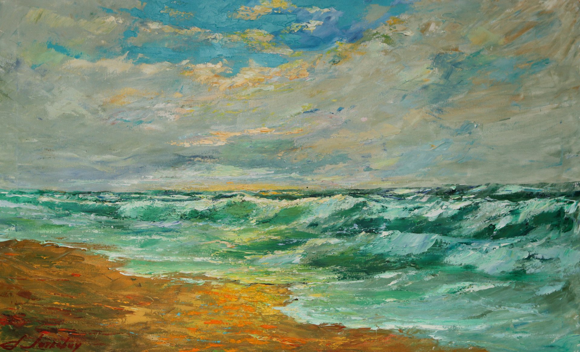 Strong waves Painting by Alexander Jose - Jose Art Gallery