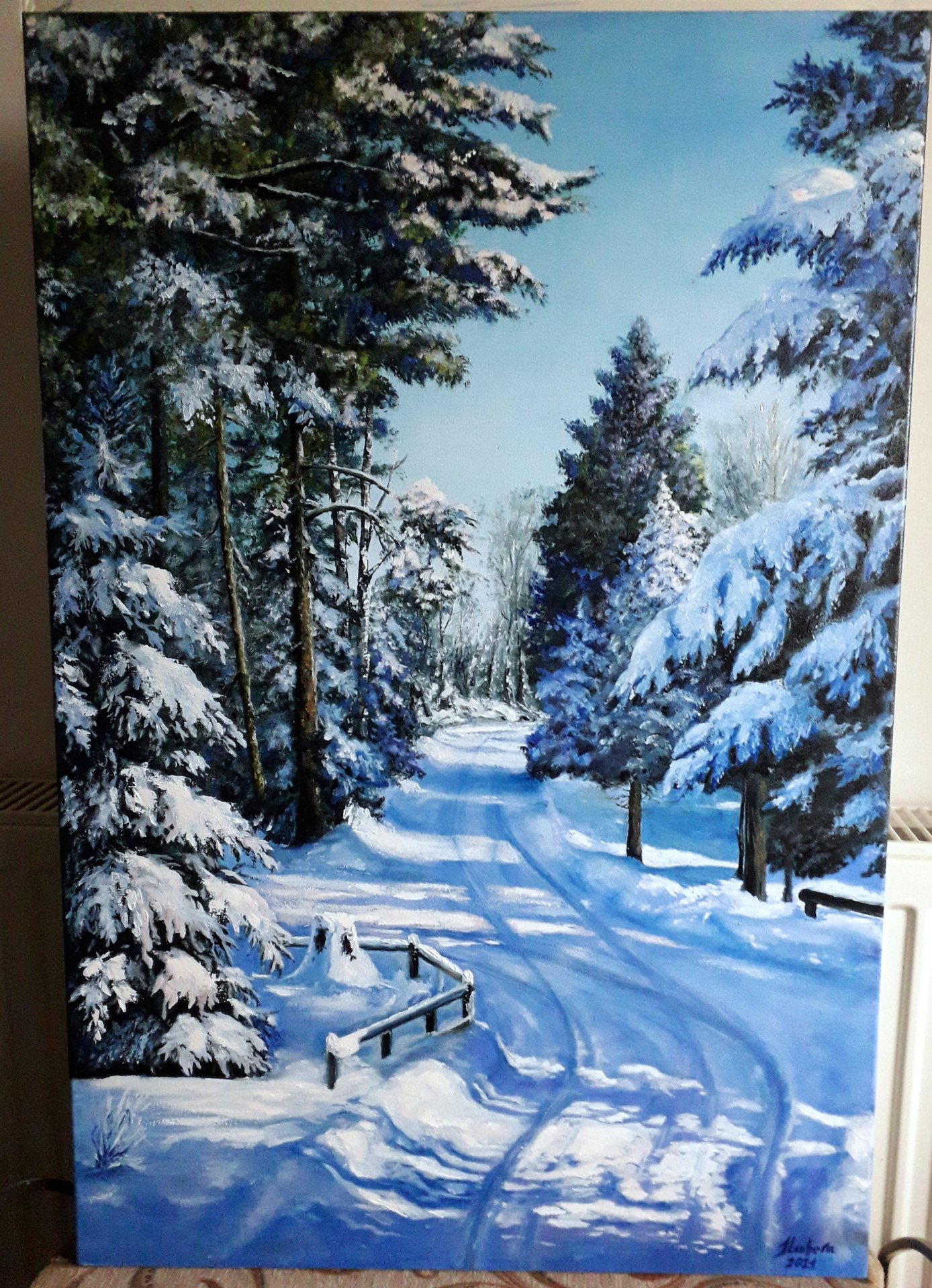 Winter day Painting by Iryna Lubera - Jose Art Gallery