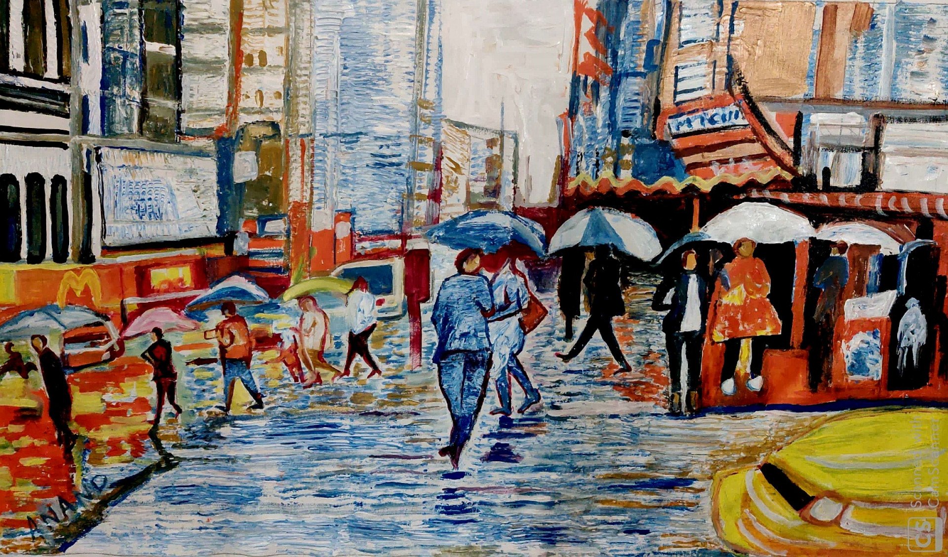 AUGUST CITY Painting by ANAND MANCHIRAJU - Jose Art Gallery