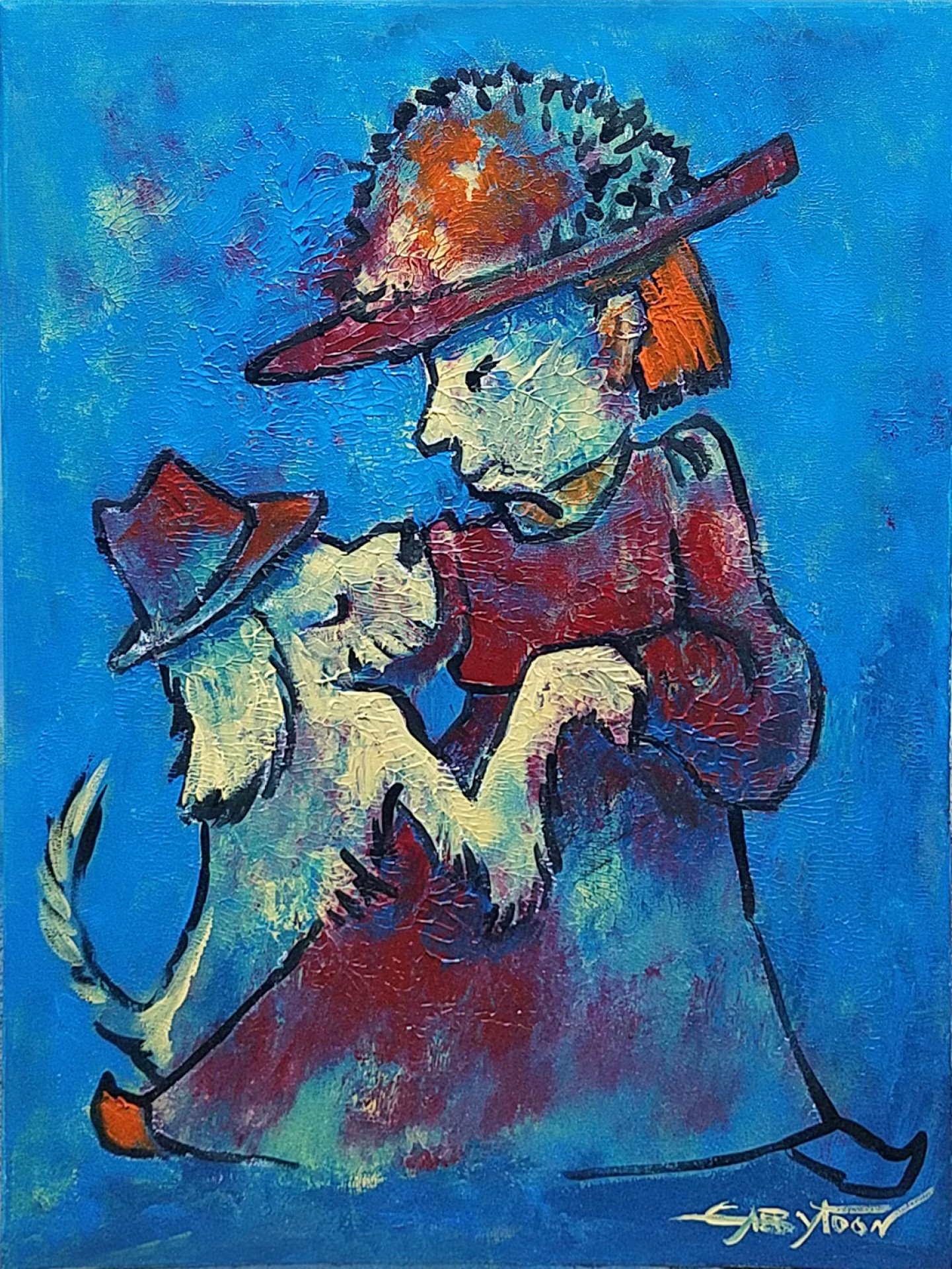Dog Tango Painting by Gabby Toon - Jose Art Gallery