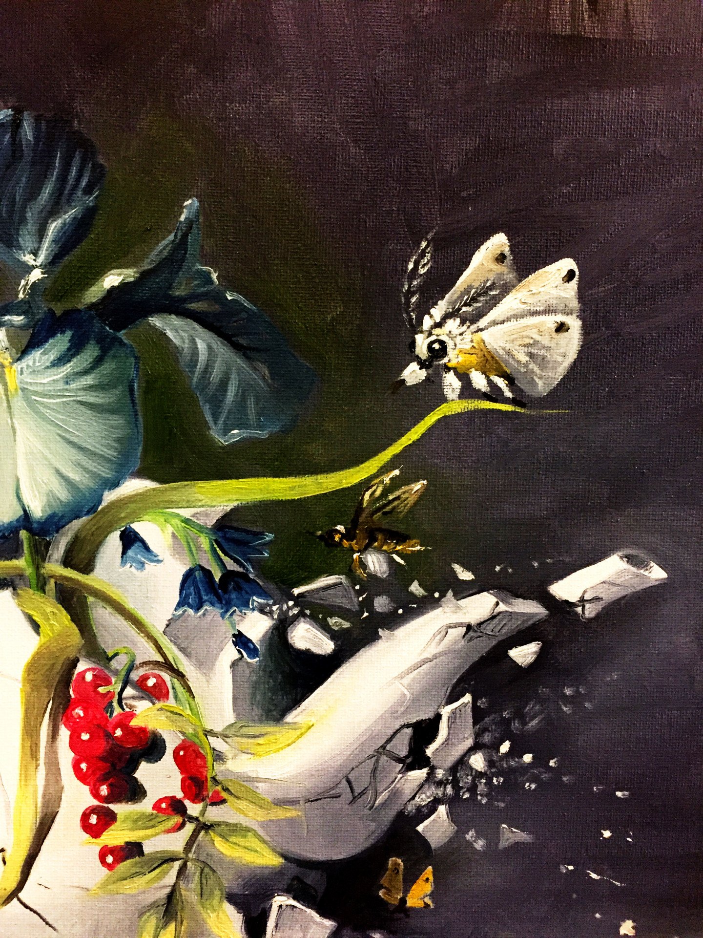 The white moth Painting by Valentina Toma' - Jose Art Gallery