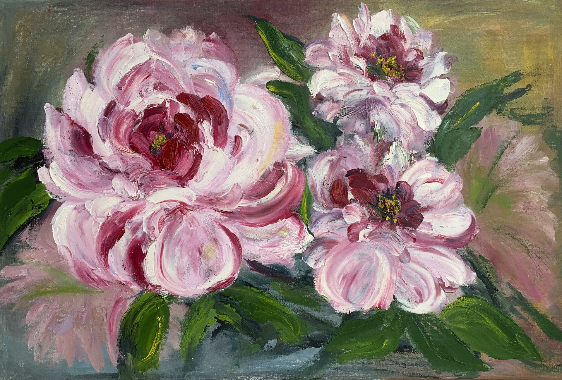 Peonies Painting by Evgeniya Siedykh - Jose Art Gallery