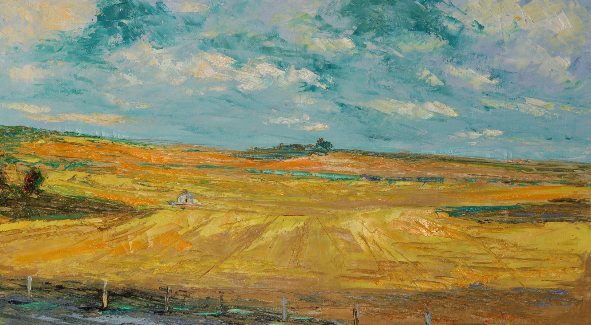 Golden field Painting by Alexander Jose - Jose Art Gallery