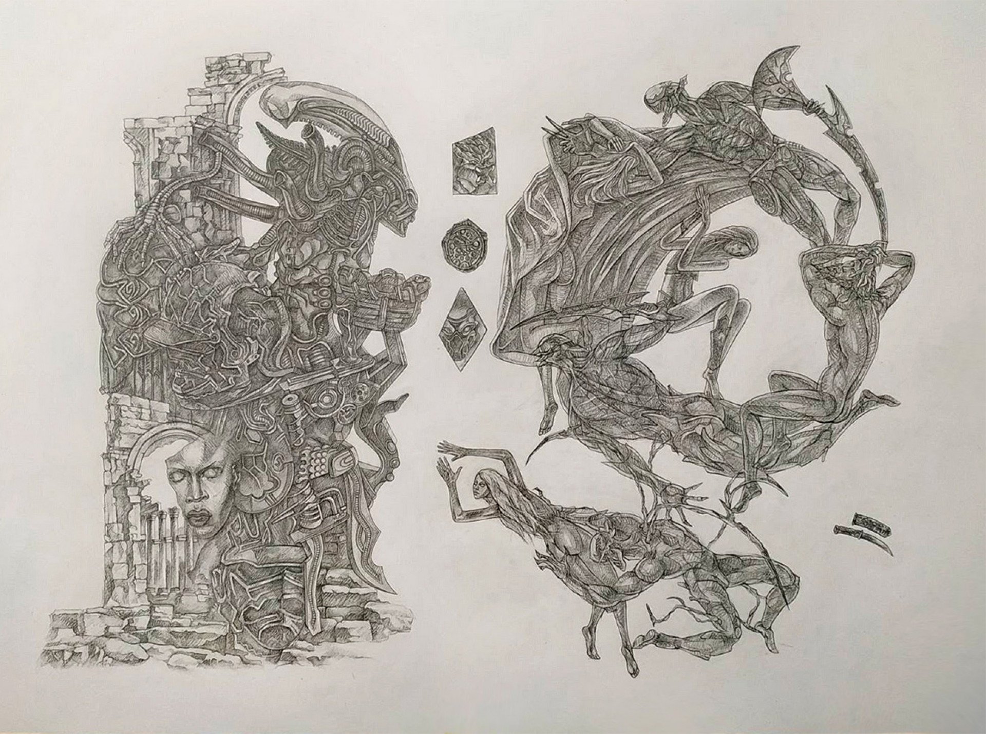 Paradigma Straha Drawing - Sergey Yemets - Jose Art Gallery