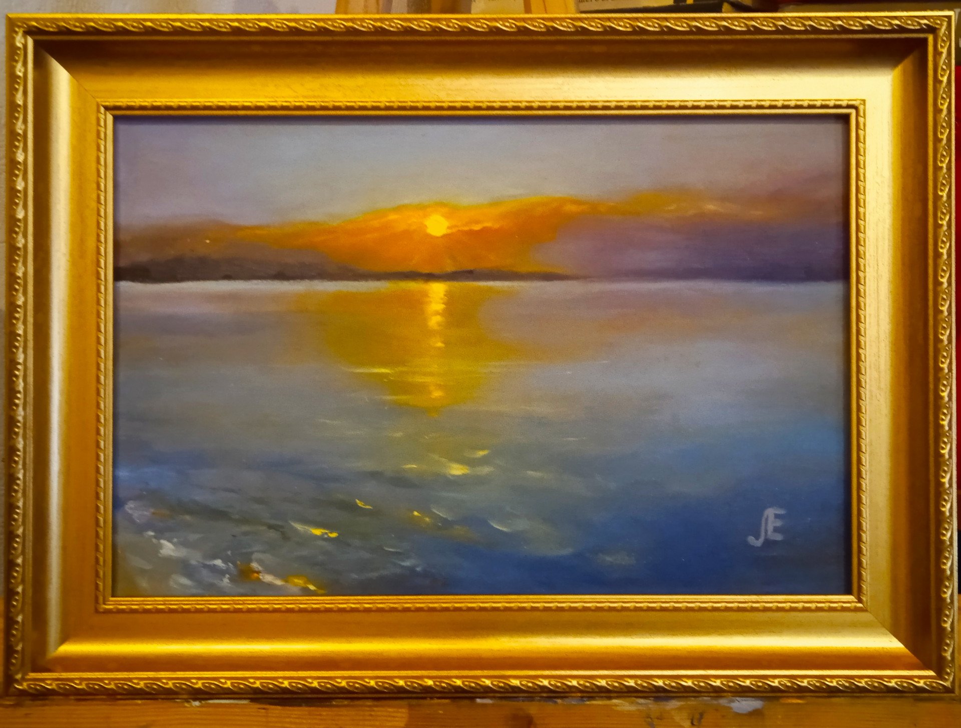 Sunrise on the sea Painting by Elena Lebedeva