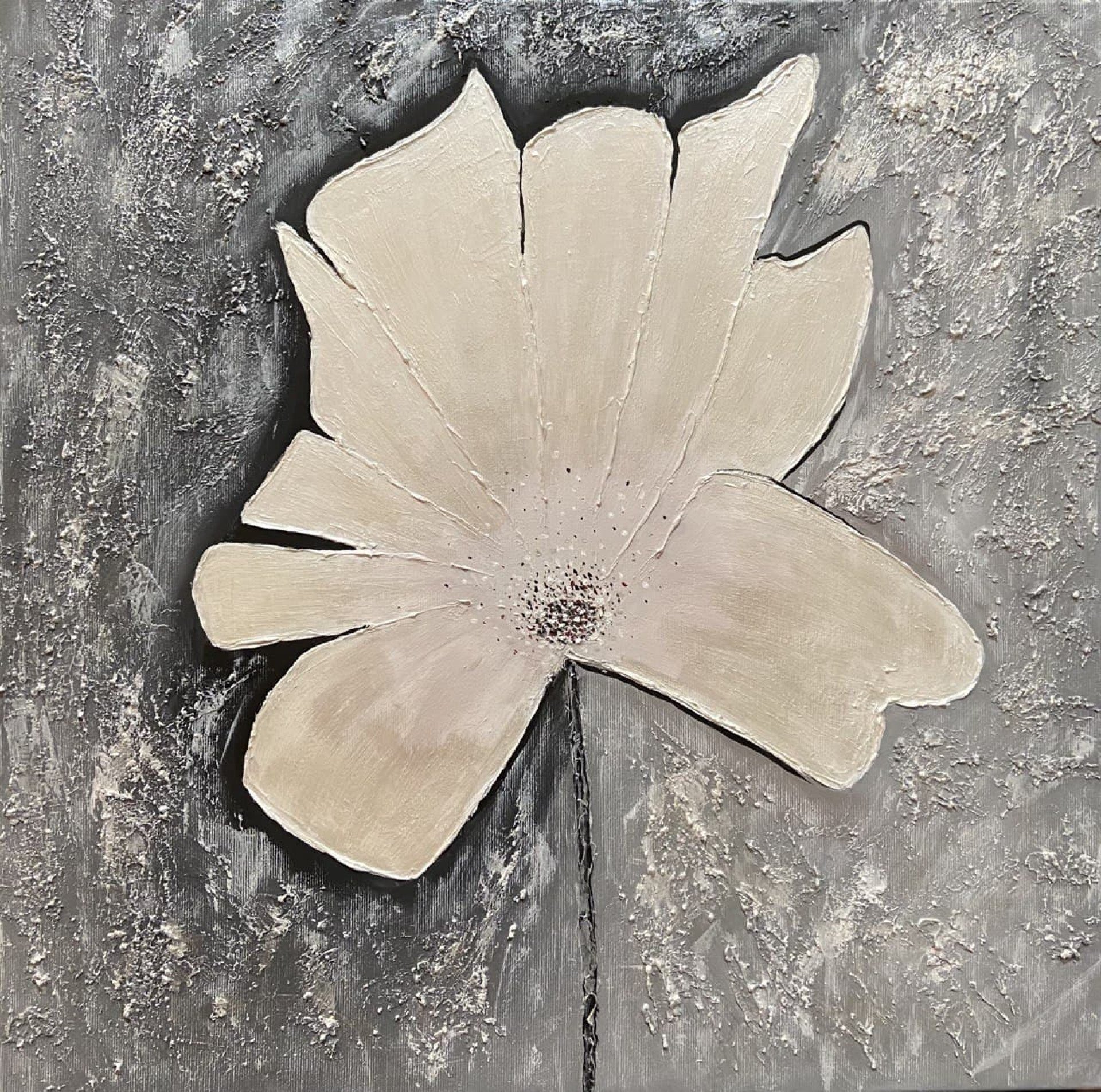 White flower Painting by Anastasiia Sukharieva