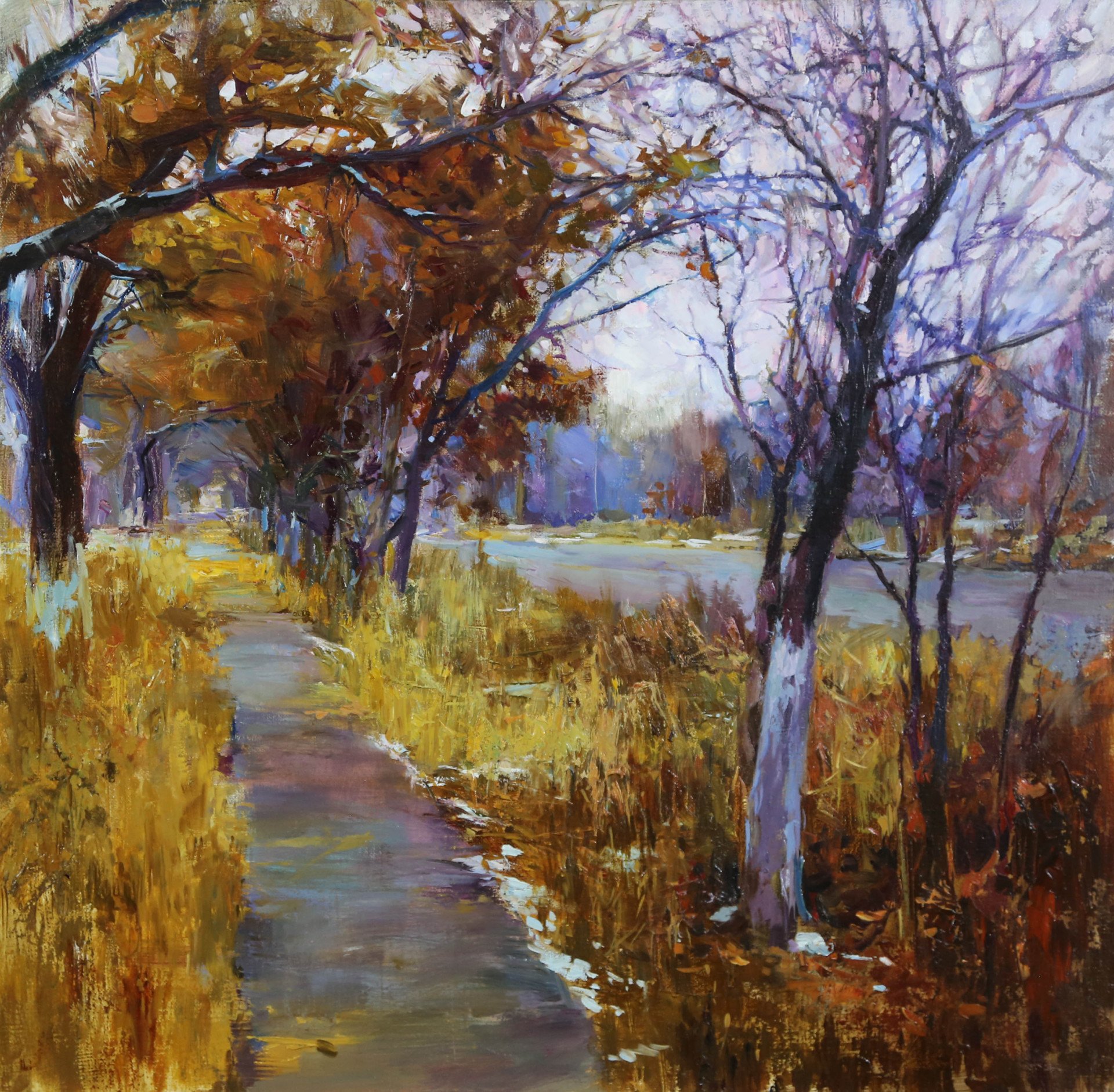 The First Snow Painting by Igor Denisov - Jose Art Gallery