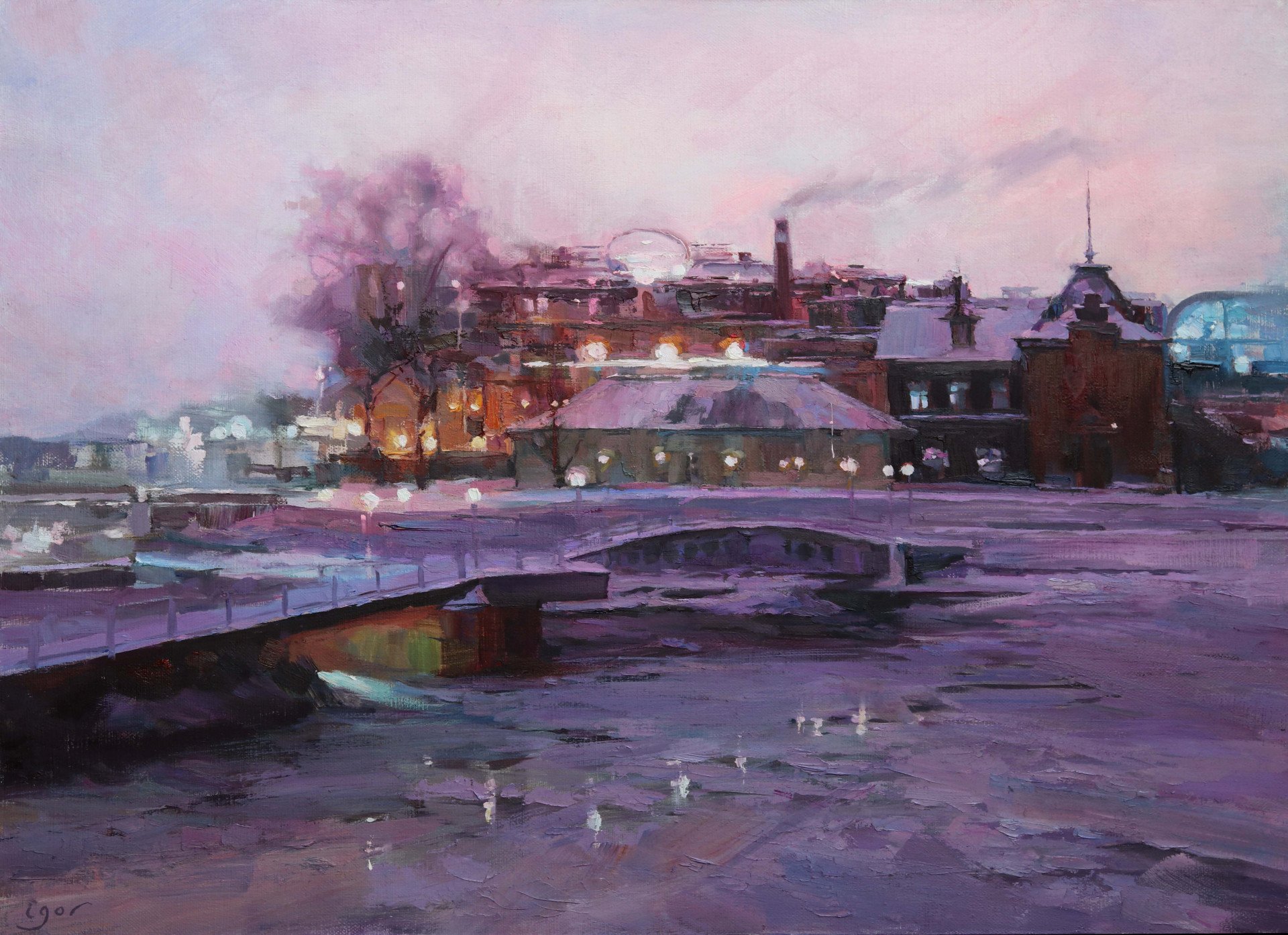 Nocturnal Lights of February Painting by Igor Denisov