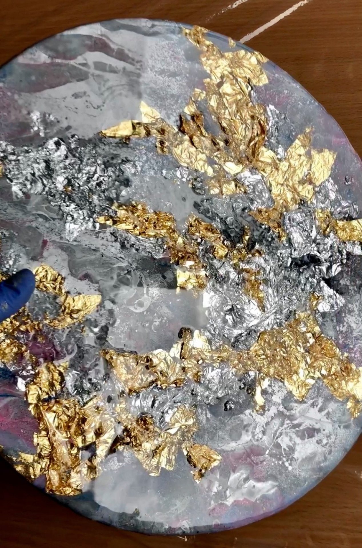 Painting with gilding Painting by Valeriia Zhembrovska