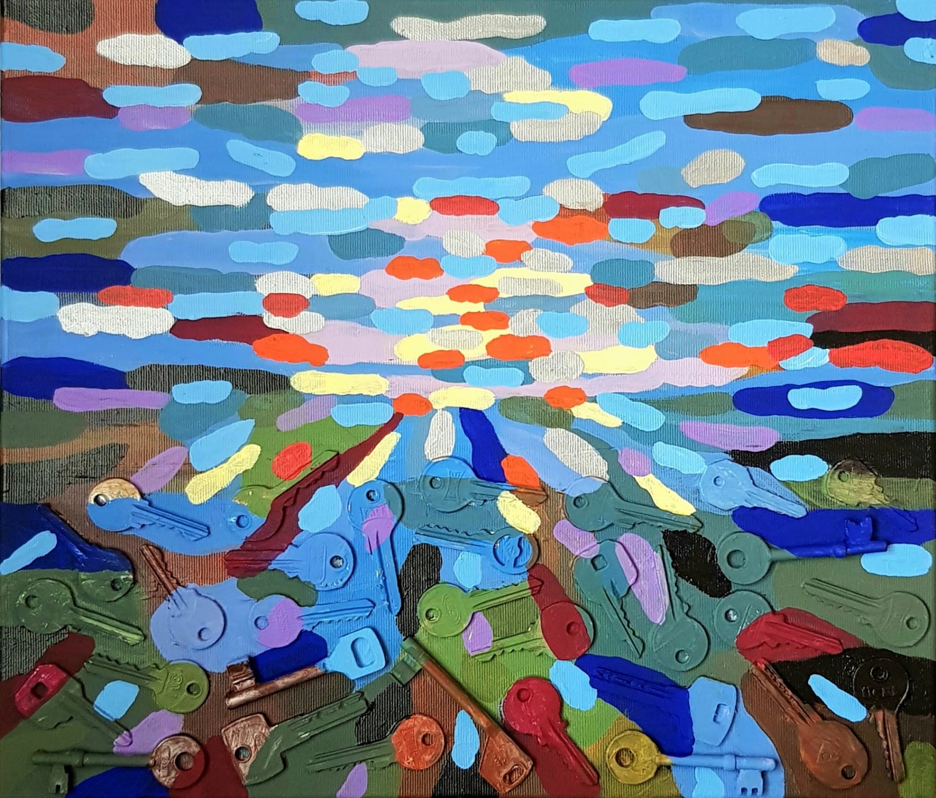 Overload, acrylic and metal Painting by Vera Moise