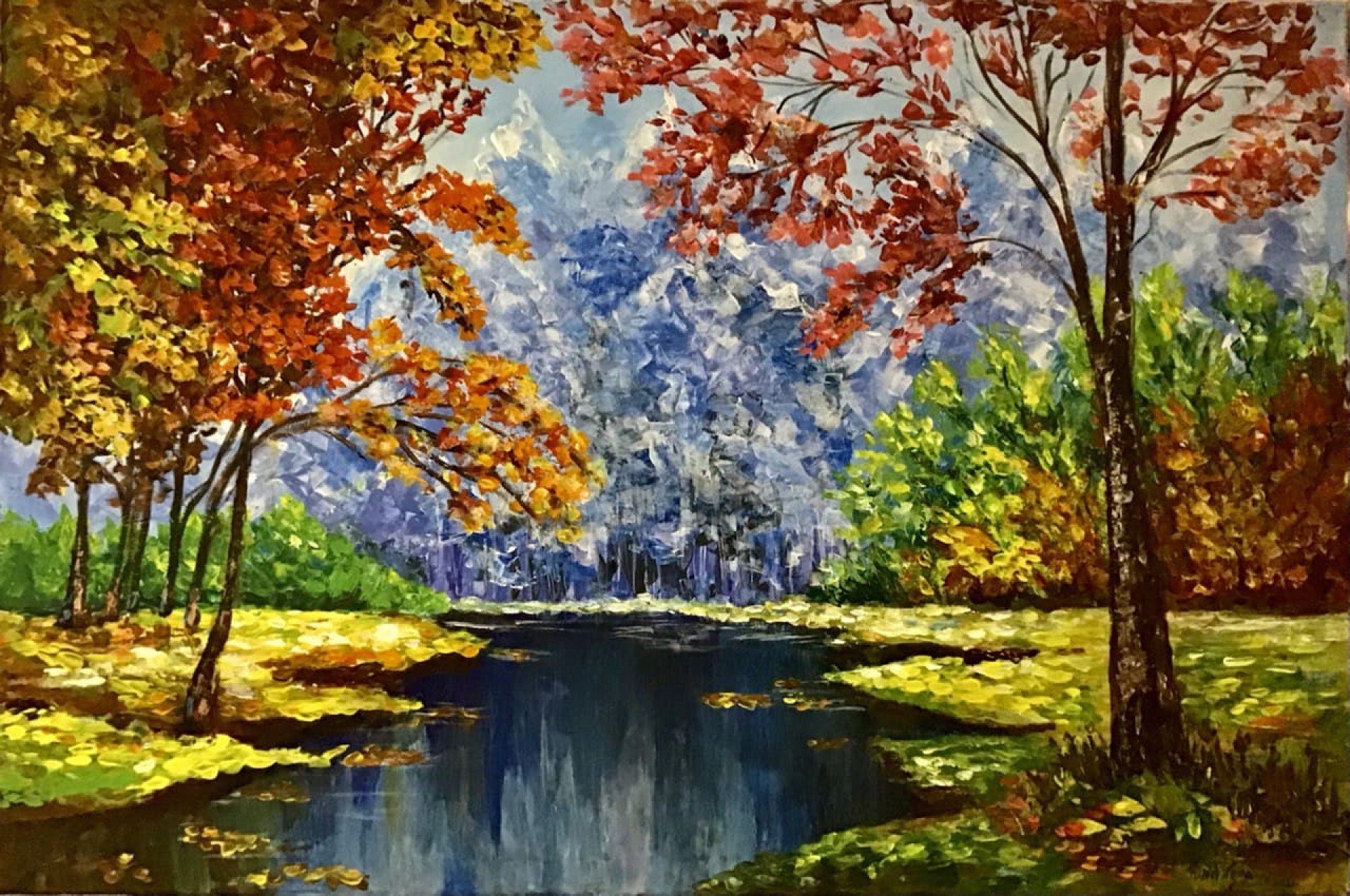 Early autumn Painting by Larysa Abid - Jose Art Gallery
