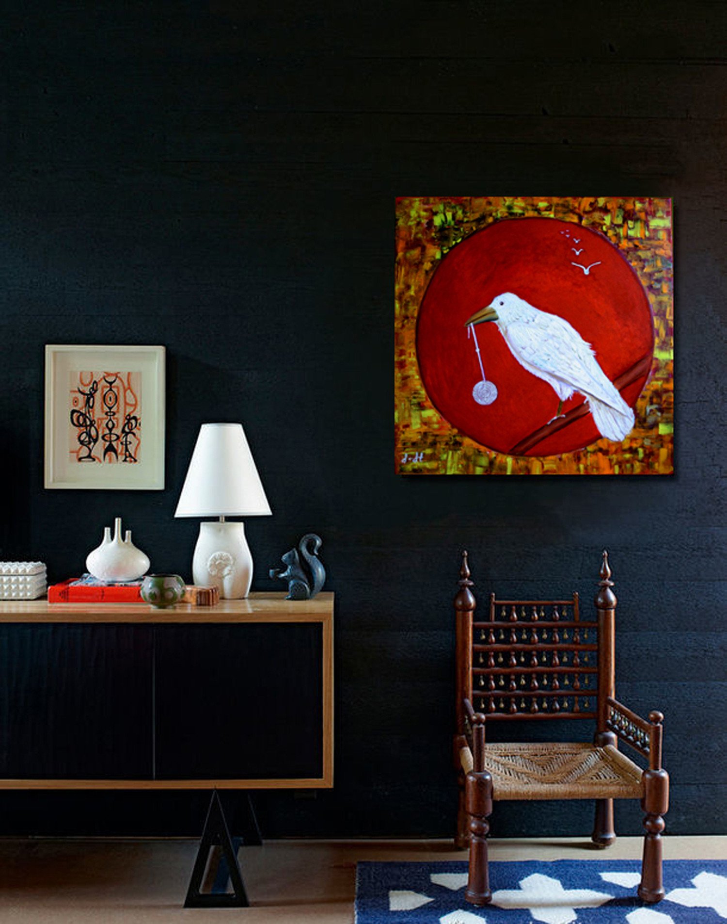 White crow. Find your flock Painting by Tetiana I Isaeva