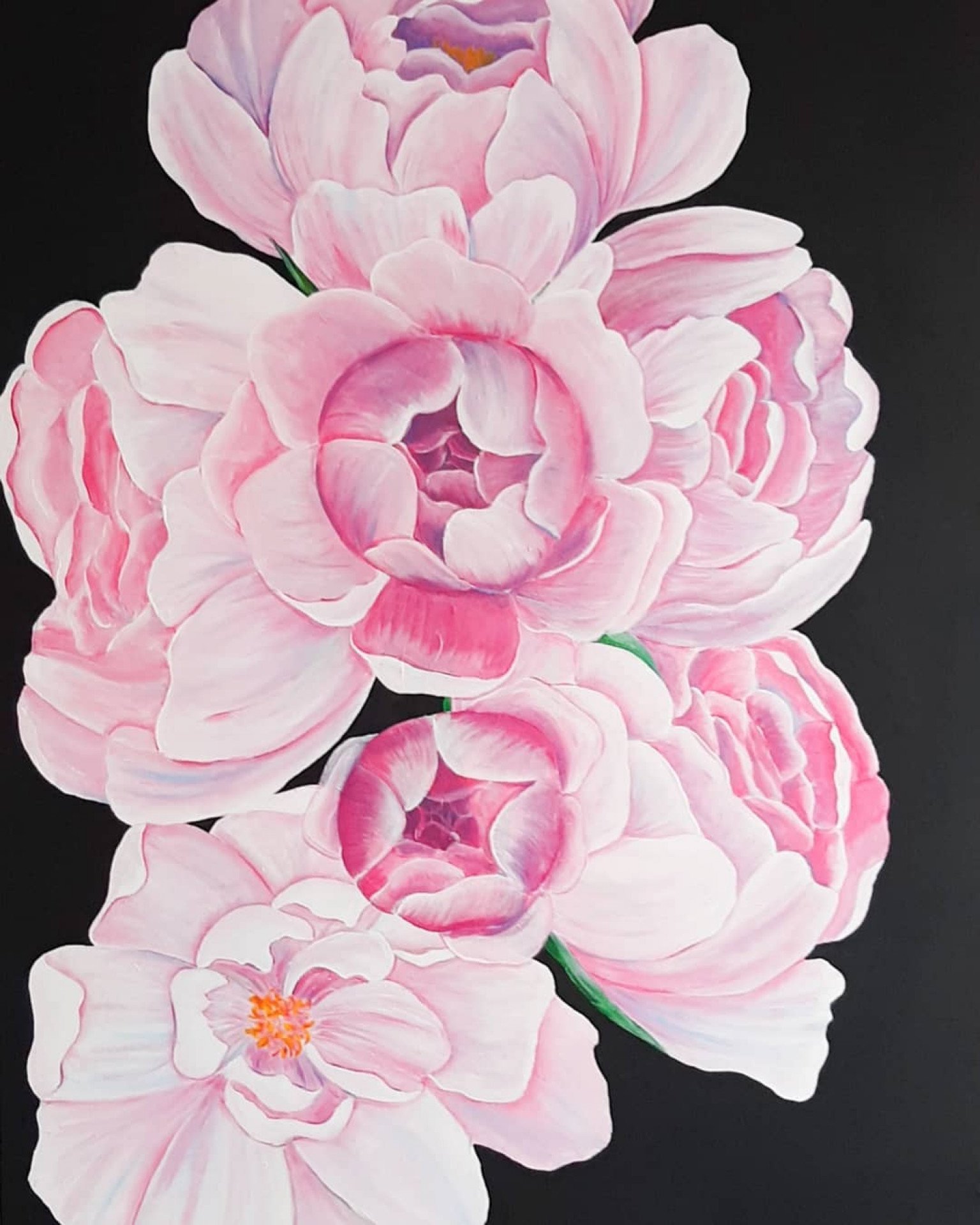 Peonies Painting by Karolina Tovt - Jose Art Gallery