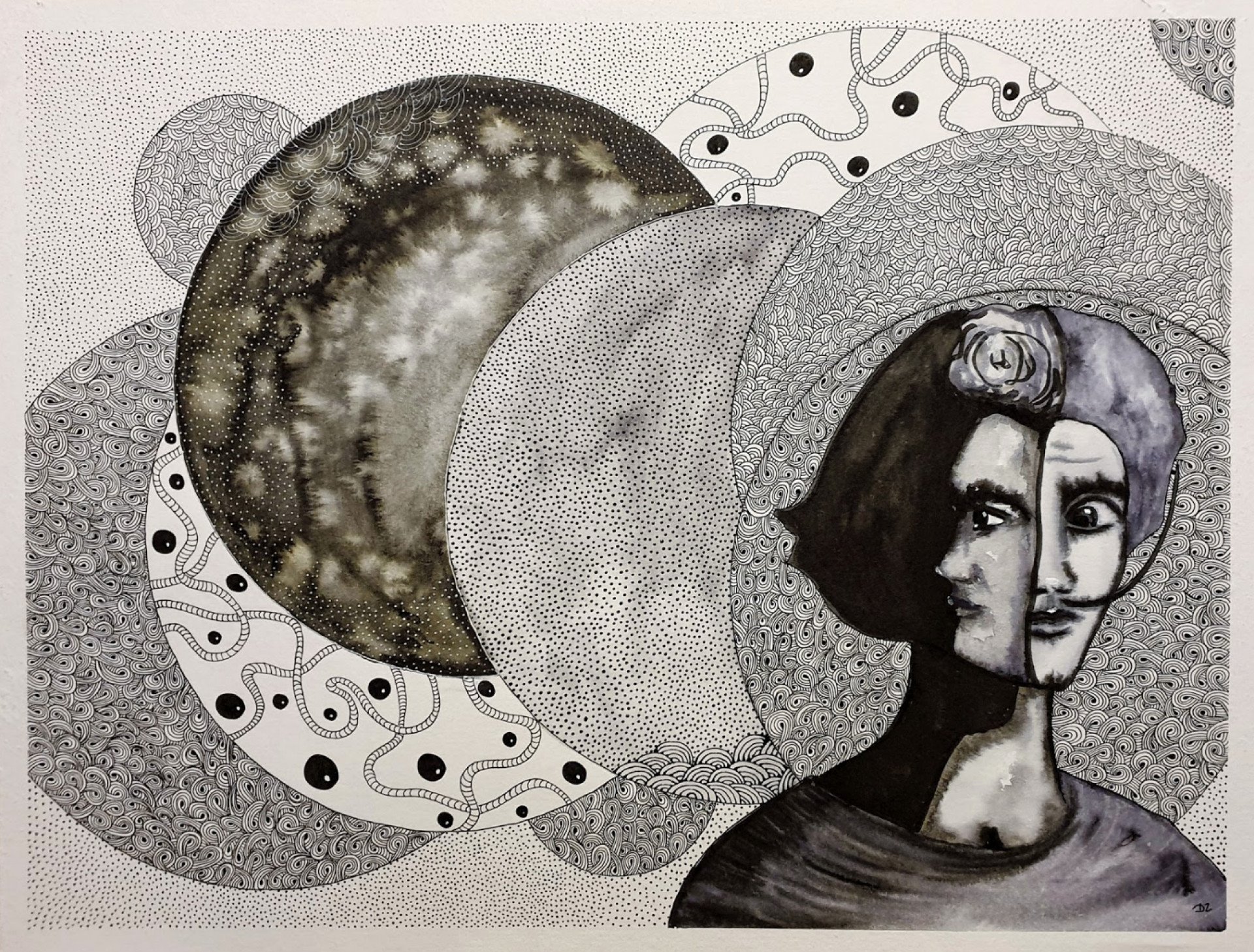 Lacy dreams of the Titans Drawing - Daria Zaseda