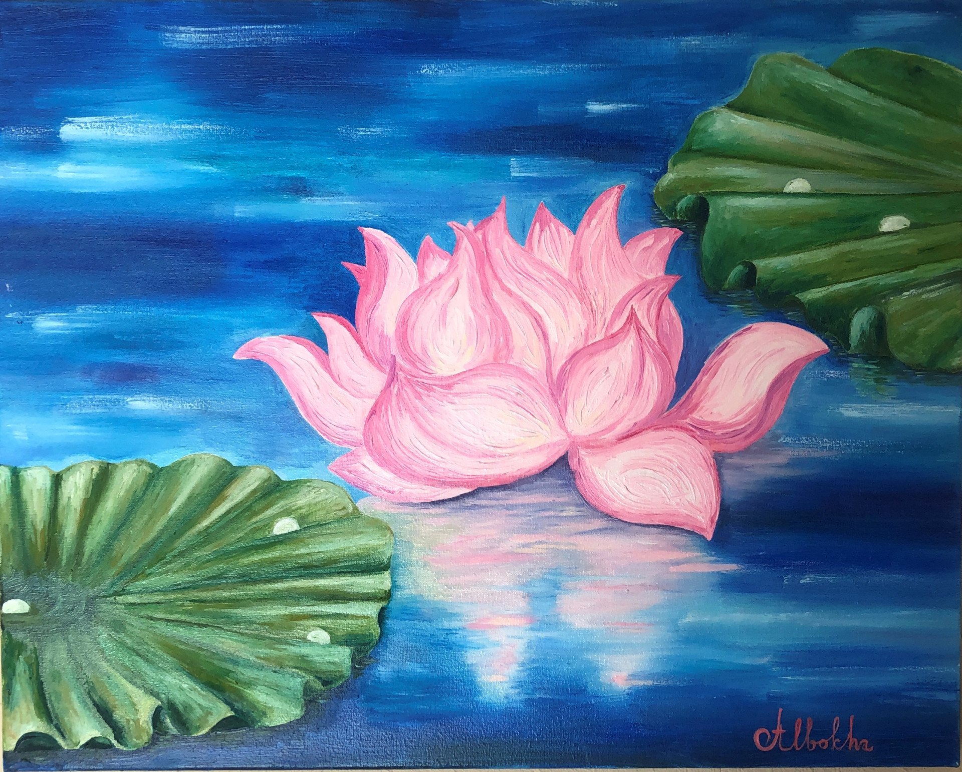 Lotos Painting by Alexandra Albokha - Jose Art Gallery