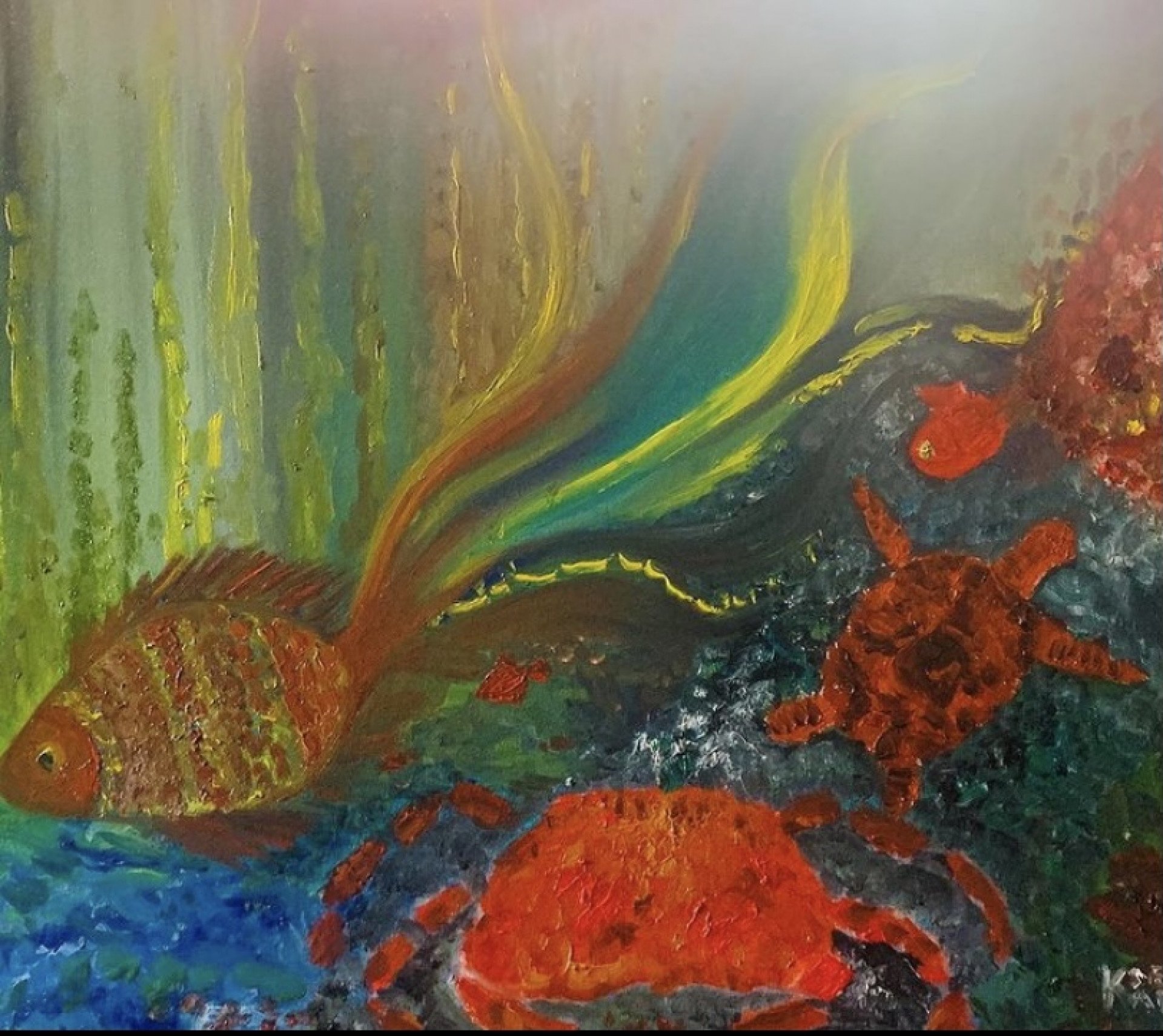 Fish Painting by Kseniia Karavan - Jose Art Gallery