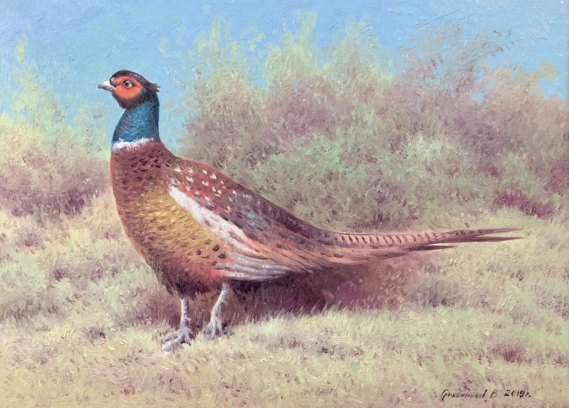 Pheasant Painting by Vasily Gribennikov - Jose Art Gallery