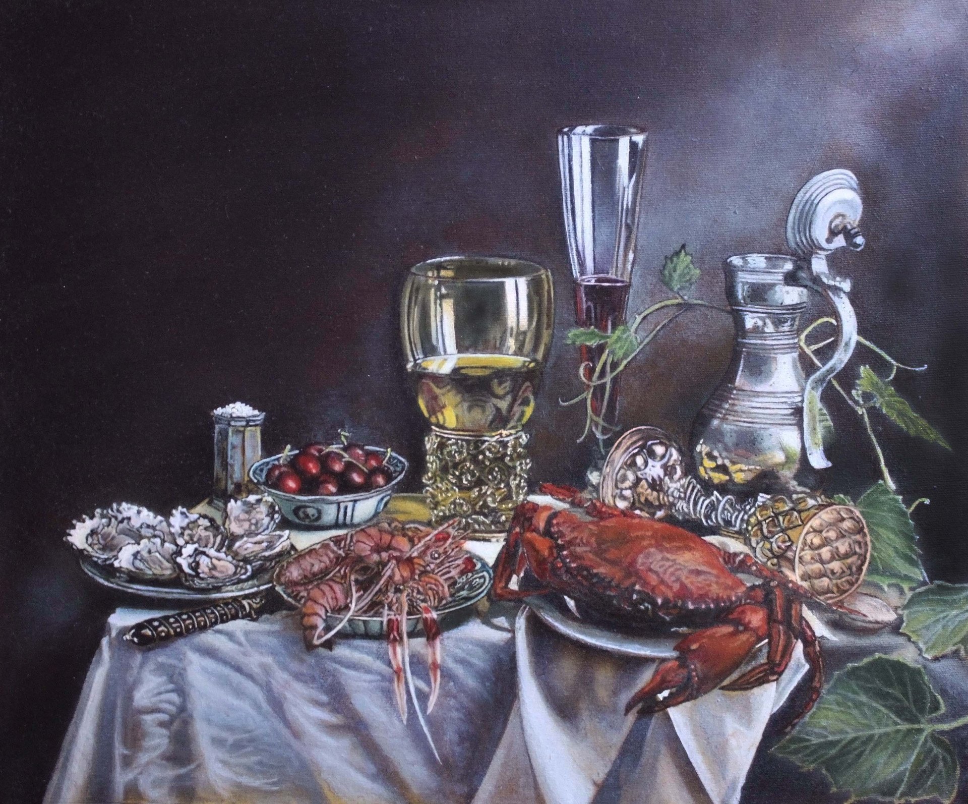 Still life with crab Painting by Tamila Karpukhina - Jose Art Gallery
