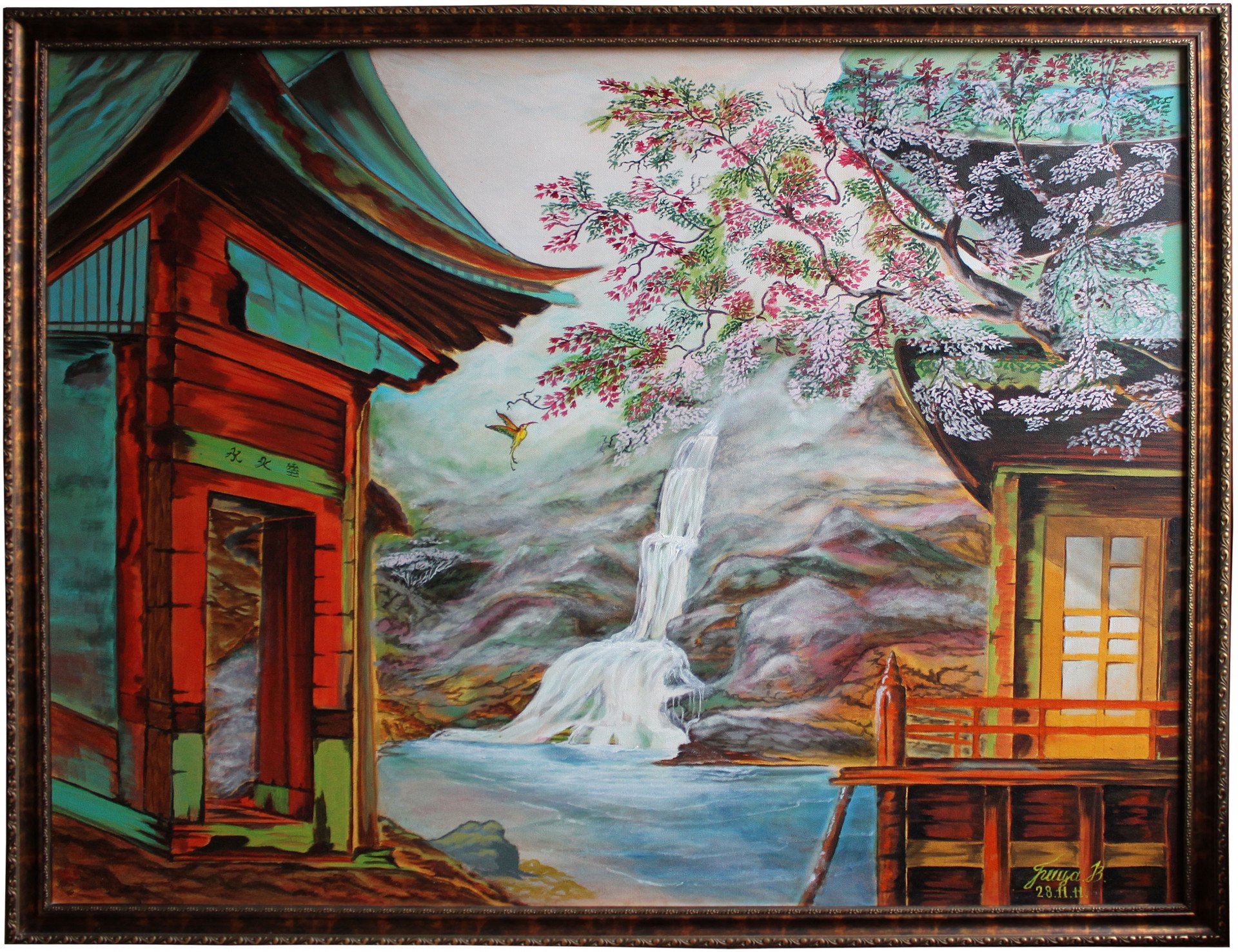 Japanese fantasy Lake Painting by Tamila Karpukhina