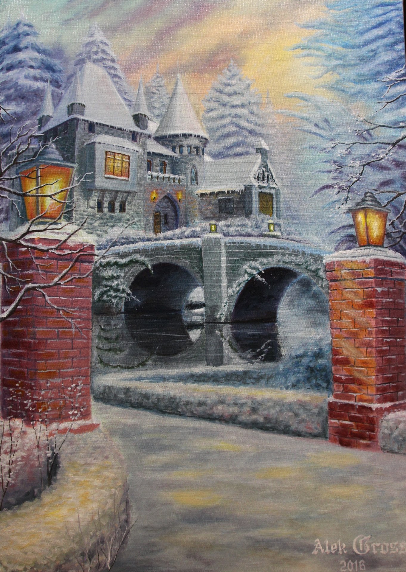 Castle lights Painting by Oleh Dobroskokov