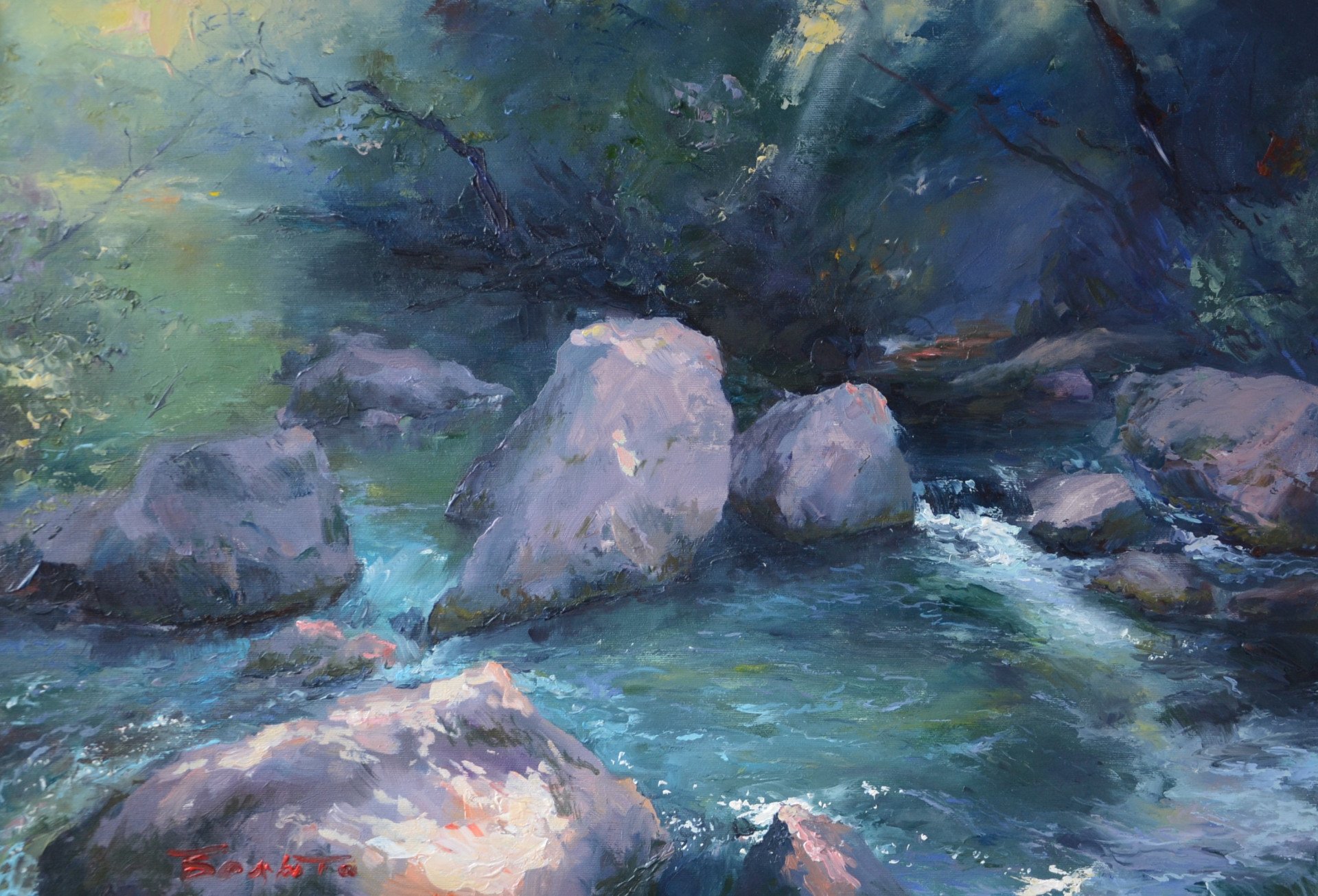 The stream Painting by Yaroslav Balyuta - Jose Art Gallery