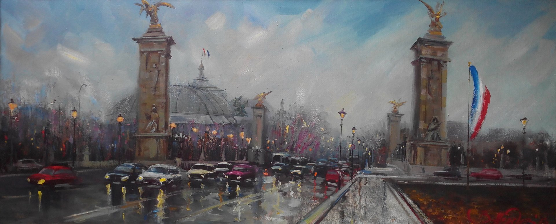Paris. Pont Alexandre III Painting by Vitaliy Zherdev
