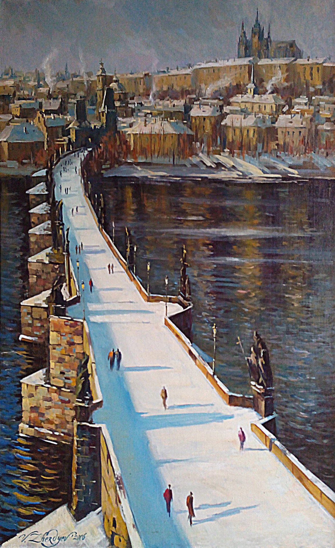 Prague. Charles Bridge Painting by Vitaliy Zherdev