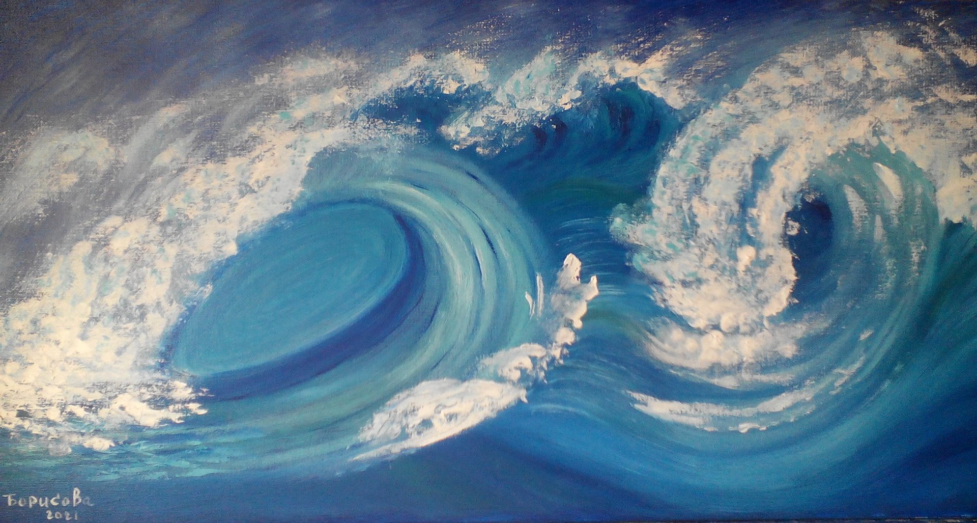 The exuberant soul of the ocea Painting by Irina Borisova