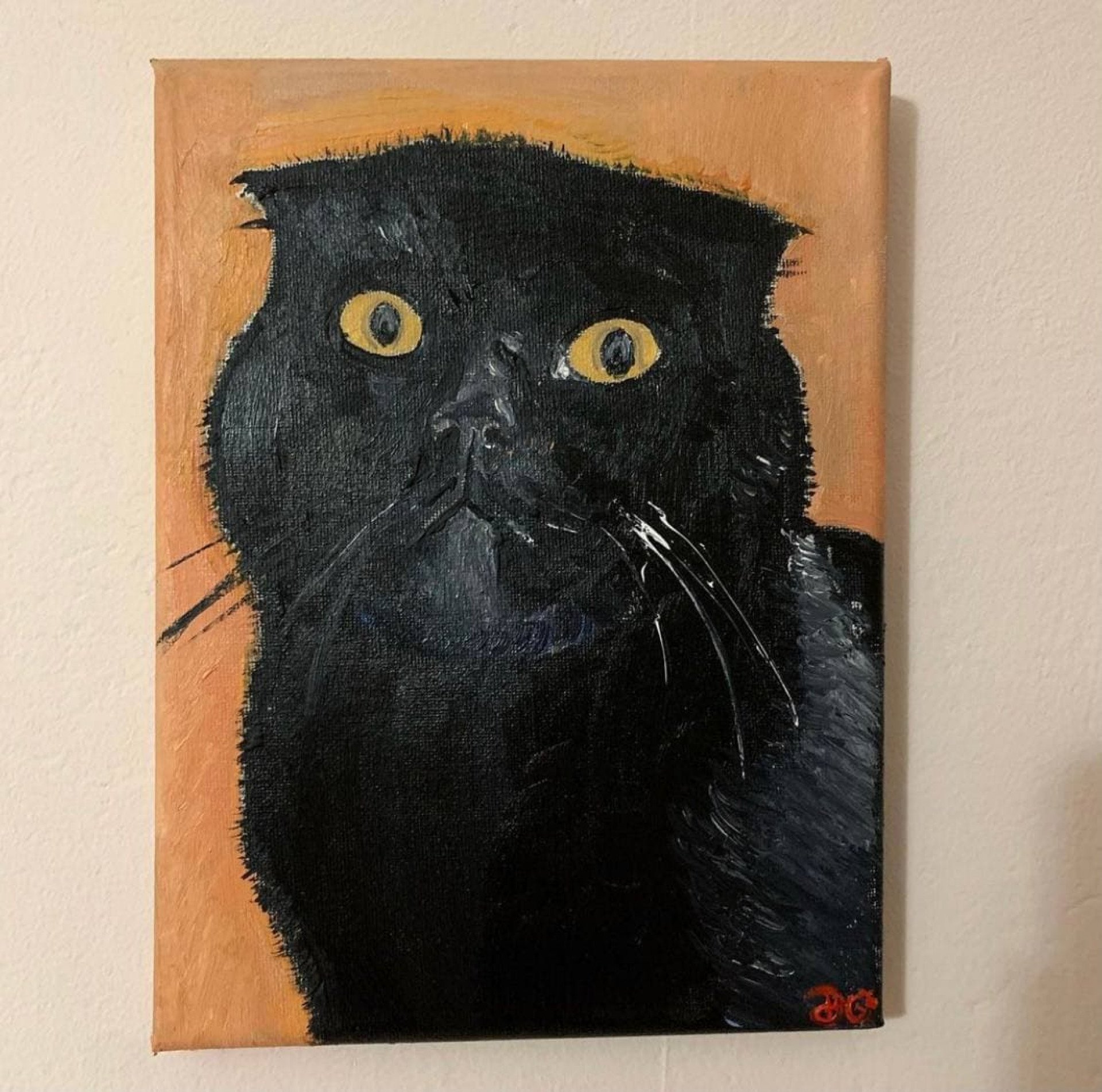Julian Black cat Zhulik Painting by Diana Gilevich