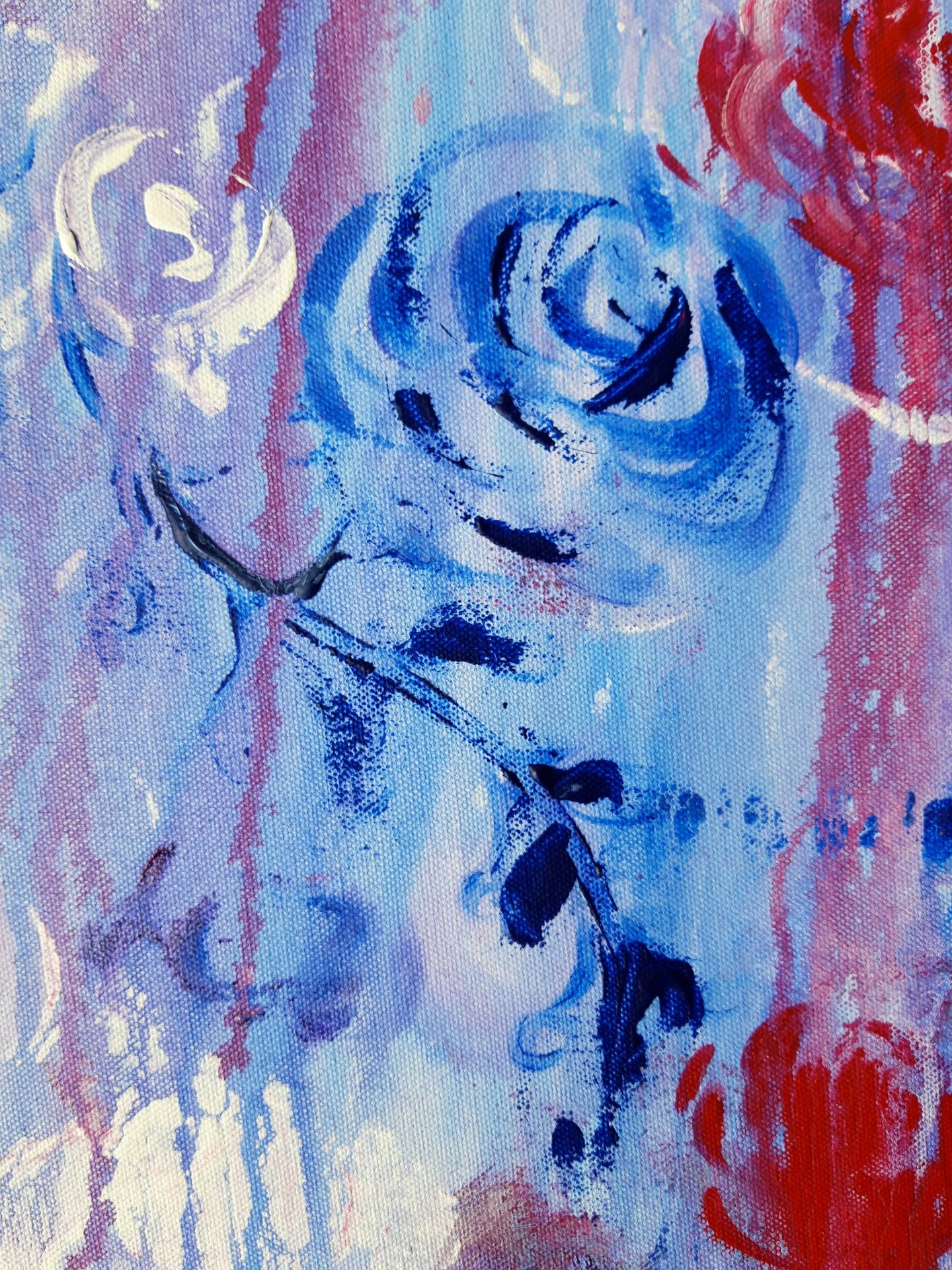 The touch of blue roses Painting by Elena Parau - Jose Art Gallery