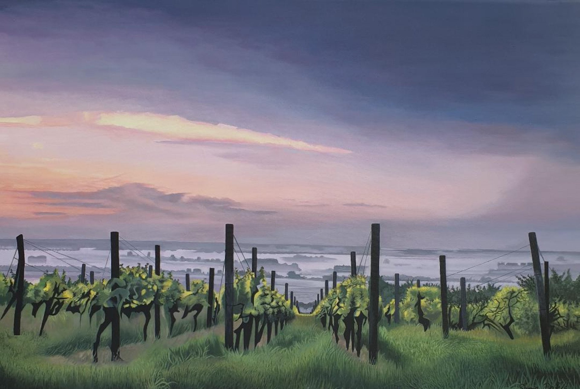 Morning in vineyard Painting by Noirarte - Jose Art Gallery