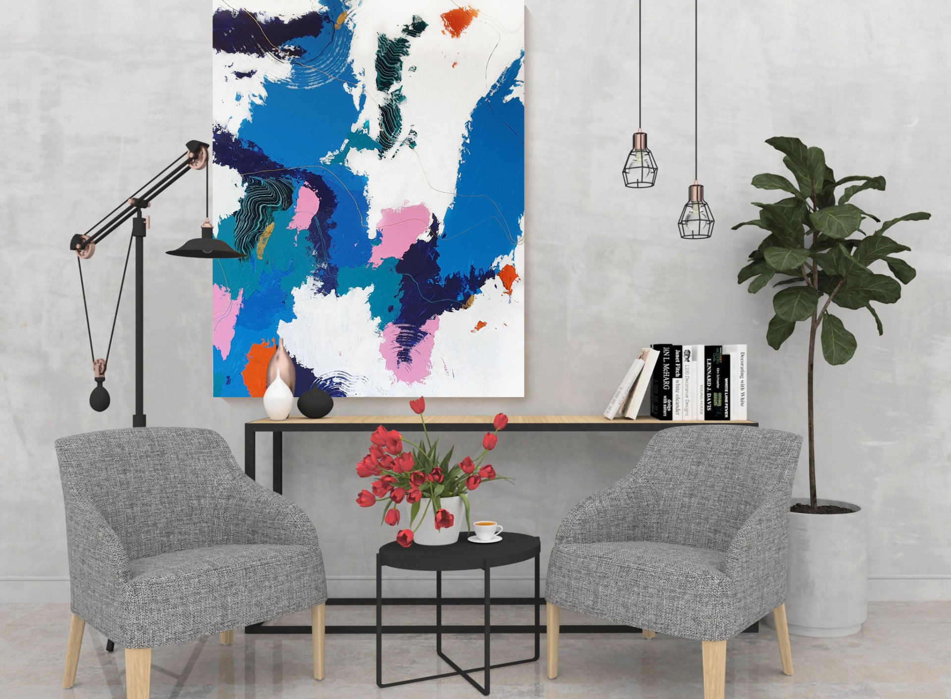 Peaceful map Painting by Liana Duguzheva - Jose Art Gallery