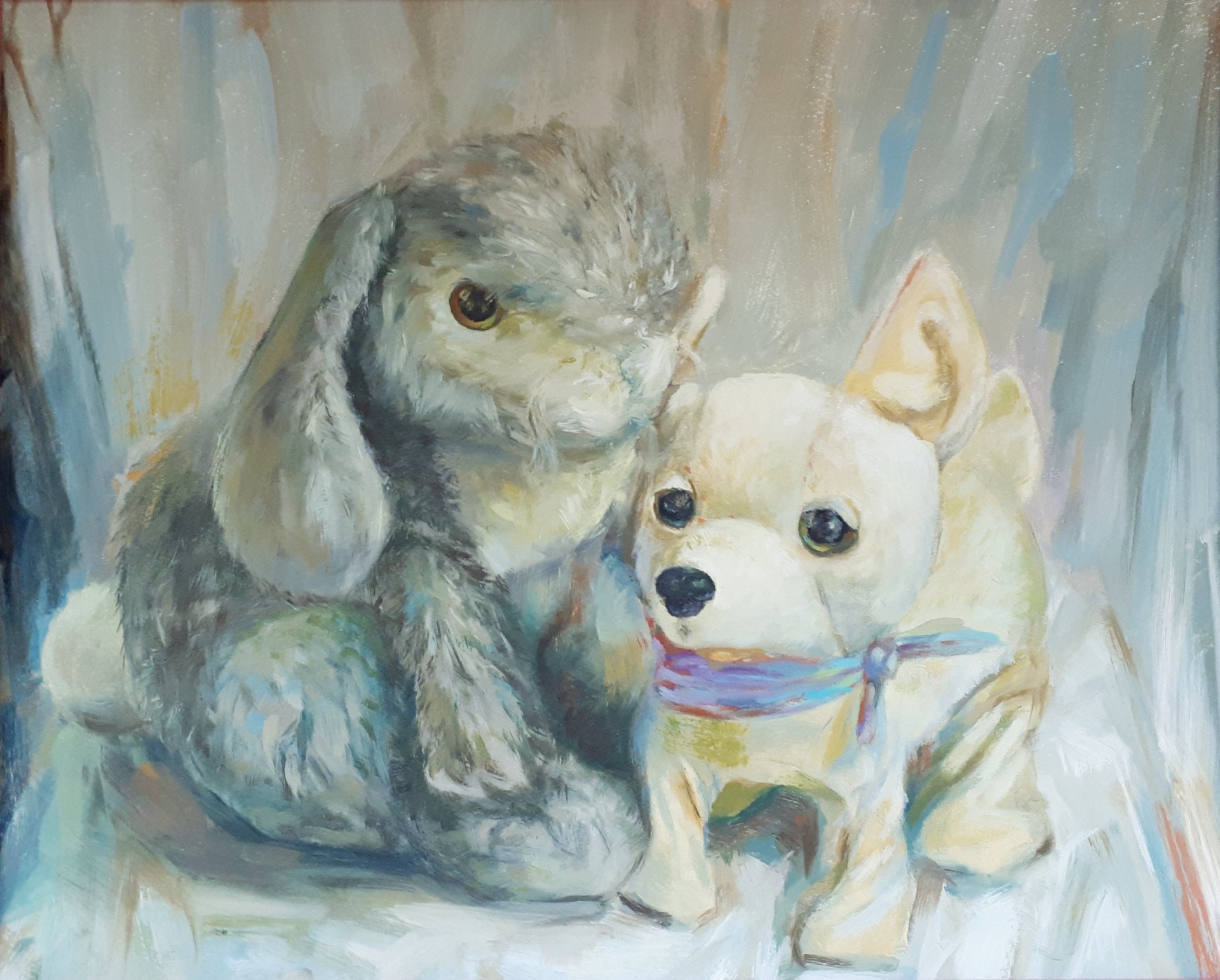 Krol and Flippi Painting by Julia May - Jose Art Gallery