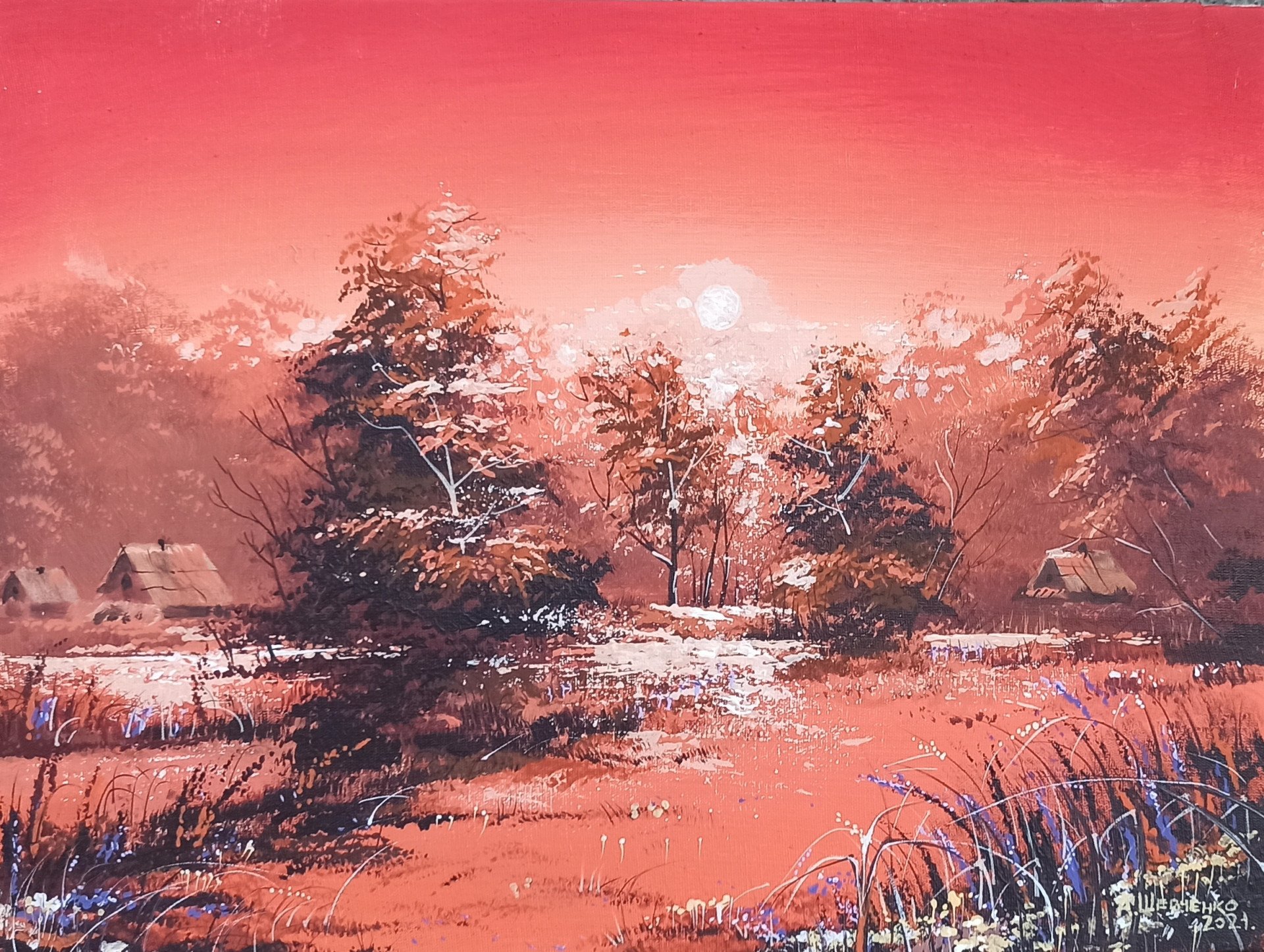 Sketch In Red Tones Painting by Alexander Shevchenko