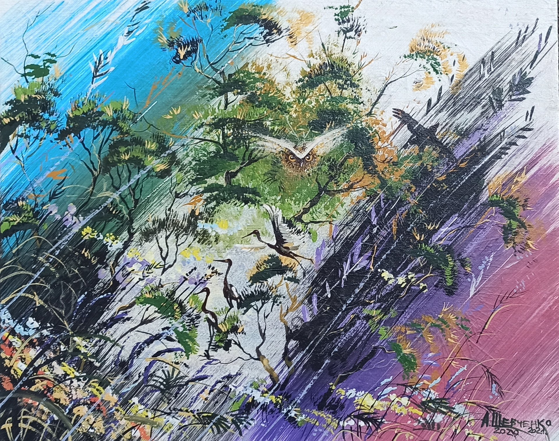 Bird Flutter Painting by Alexander Shevchenko