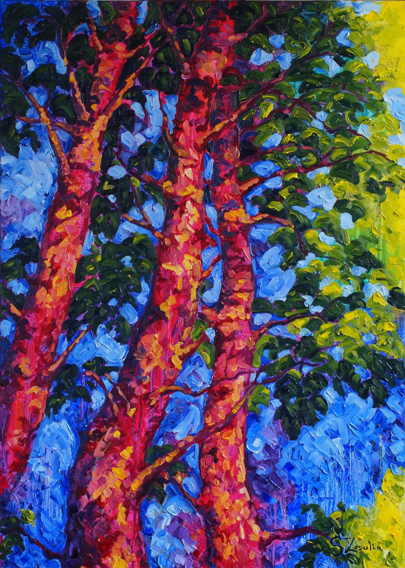 TREES HUGGING Painting by Svitlana Zozulia