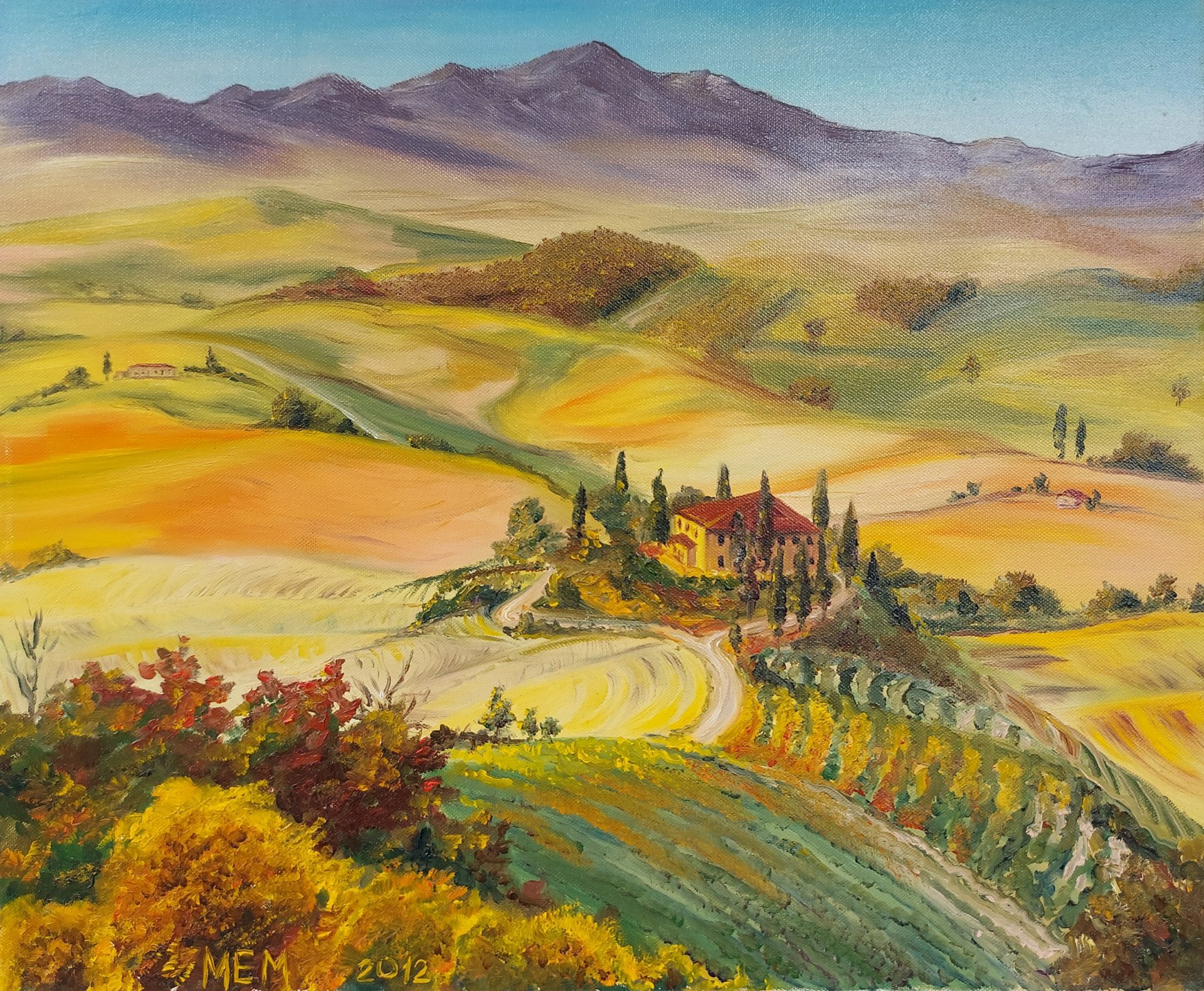 Italy landscape Painting by Kate Motriuk - Jose Art Gallery