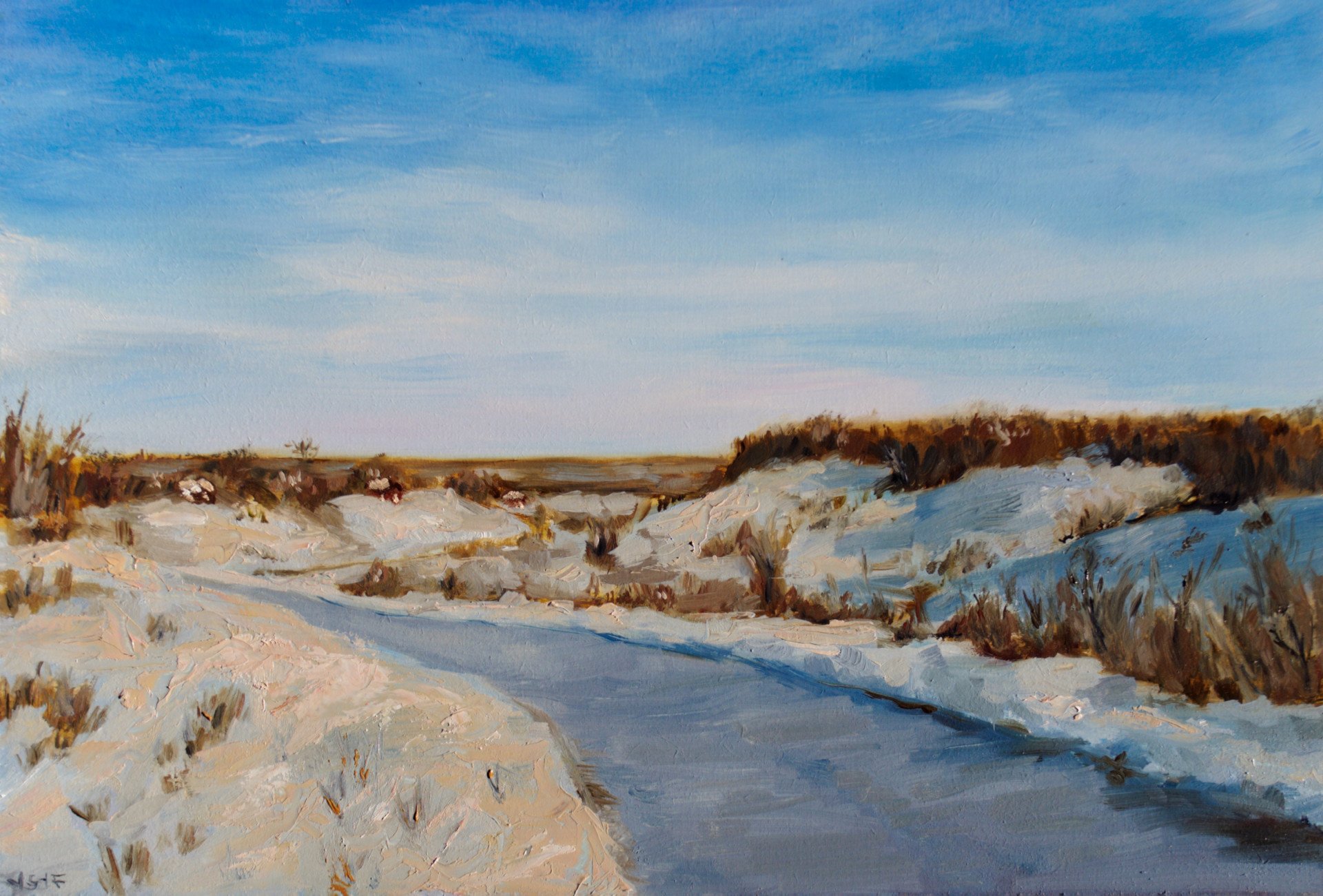 Winter day Painting by Karina Musiaka - Jose Art Gallery