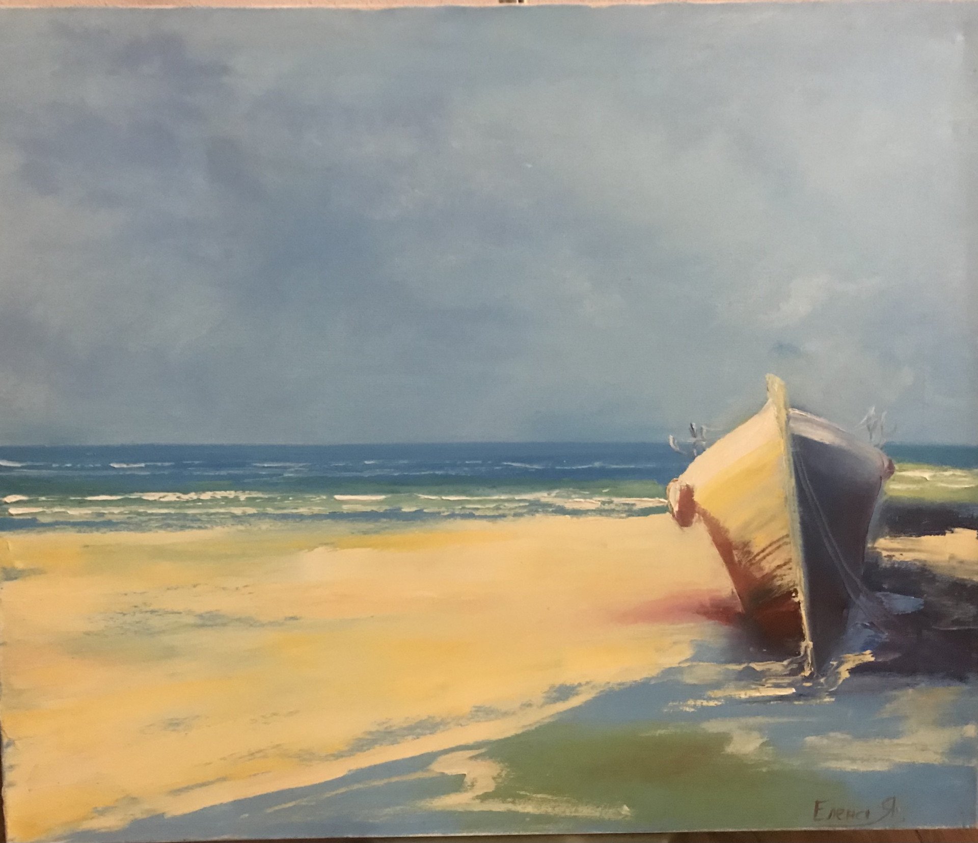 A boat Painting by Olena Yankovska - Jose Art Gallery