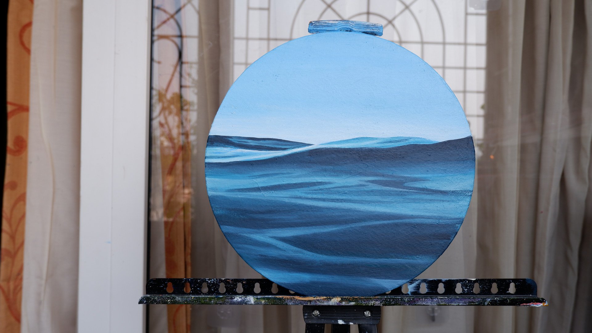 Turquoise Wavy Painting by RITUJA KALITA - Jose Art Gallery