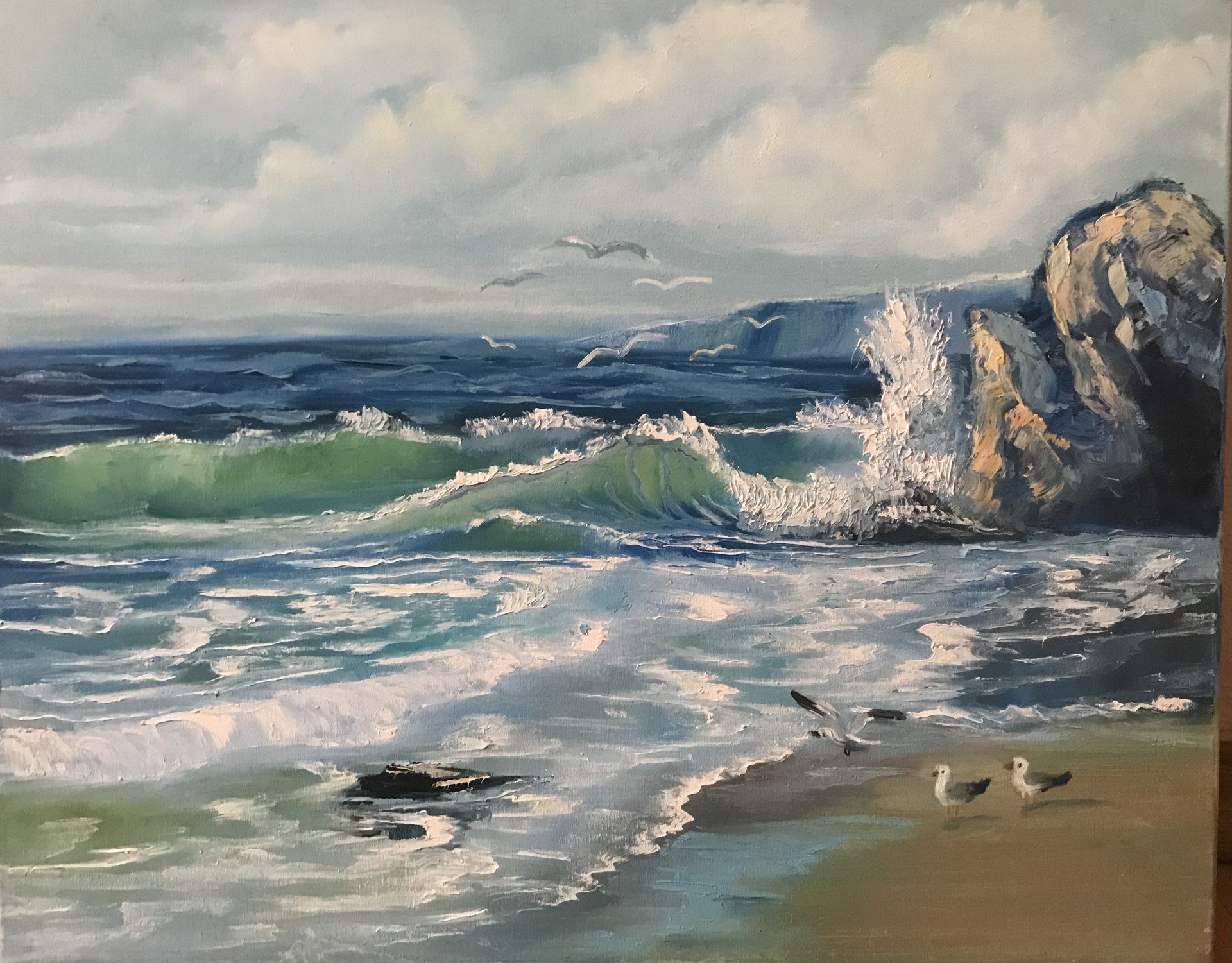 Seagulls Painting by Olena Yankovska - Jose Art Gallery