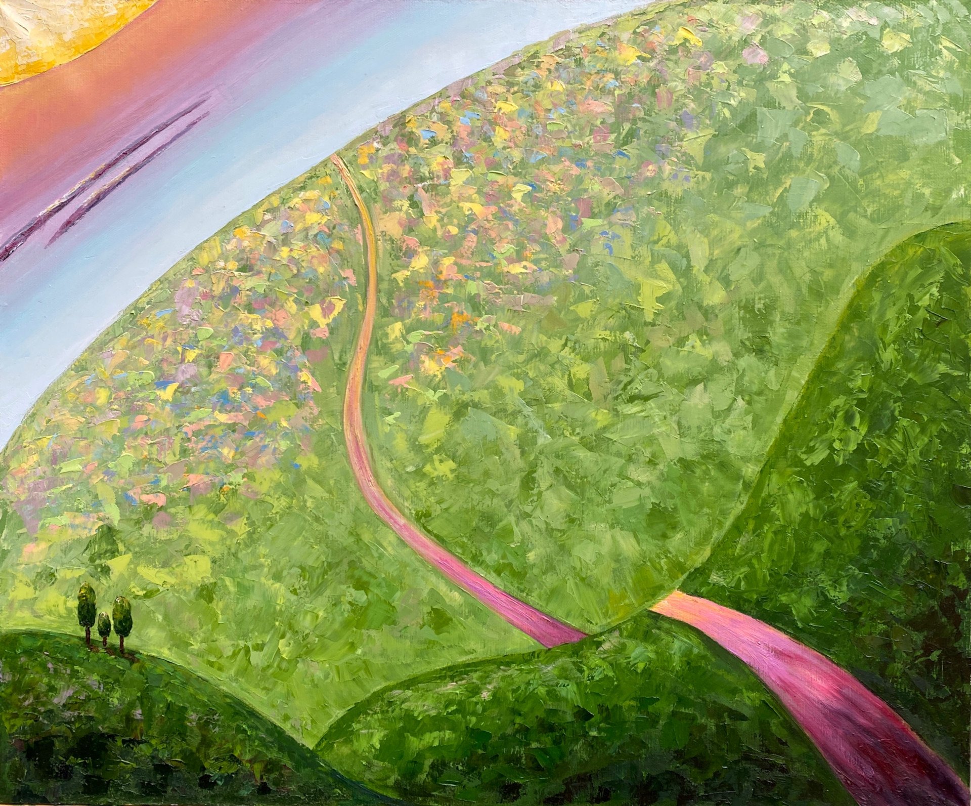 Solar wind,a fantasy landscape Painting by Alexandra DA