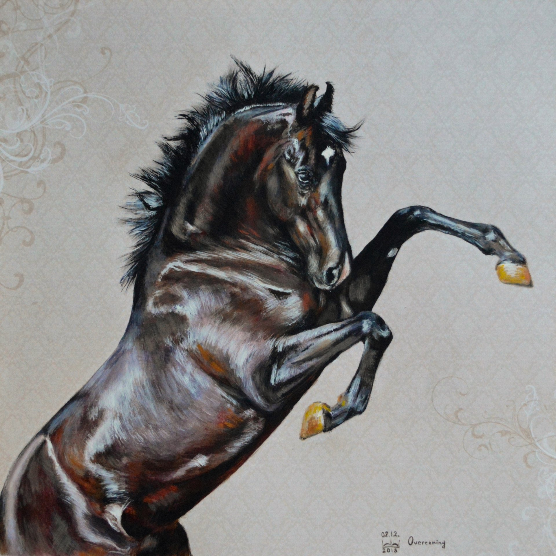 Overcoming Drawing - Kateryna Bielikova - Jose Art Gallery