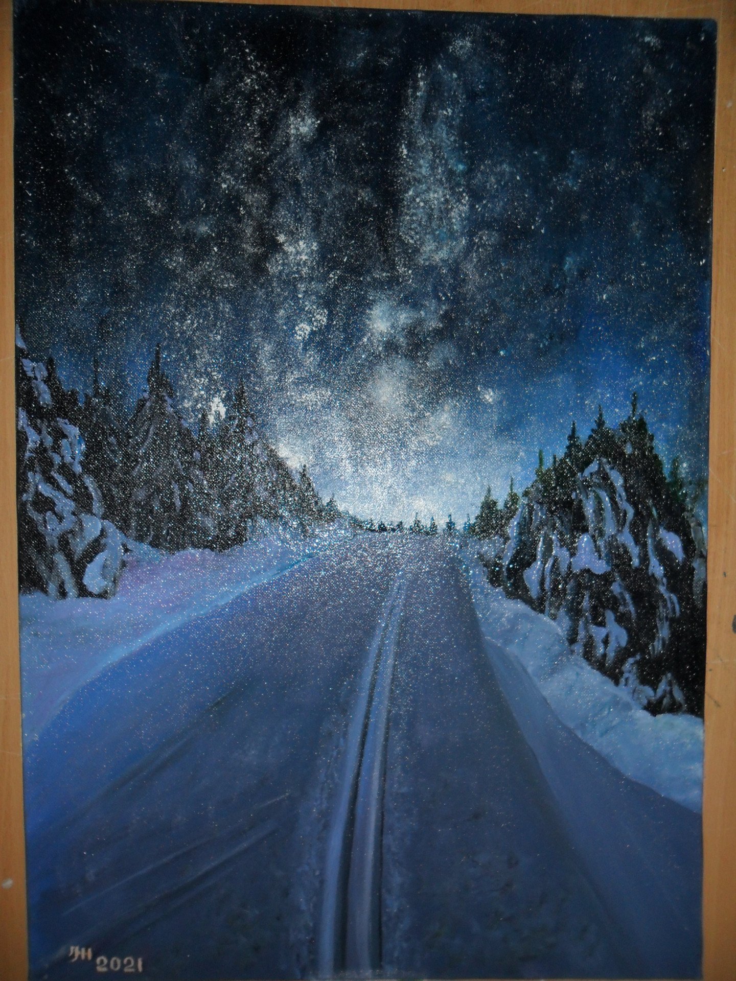 Starlight Night. Painting by Nikolai Zhupikov